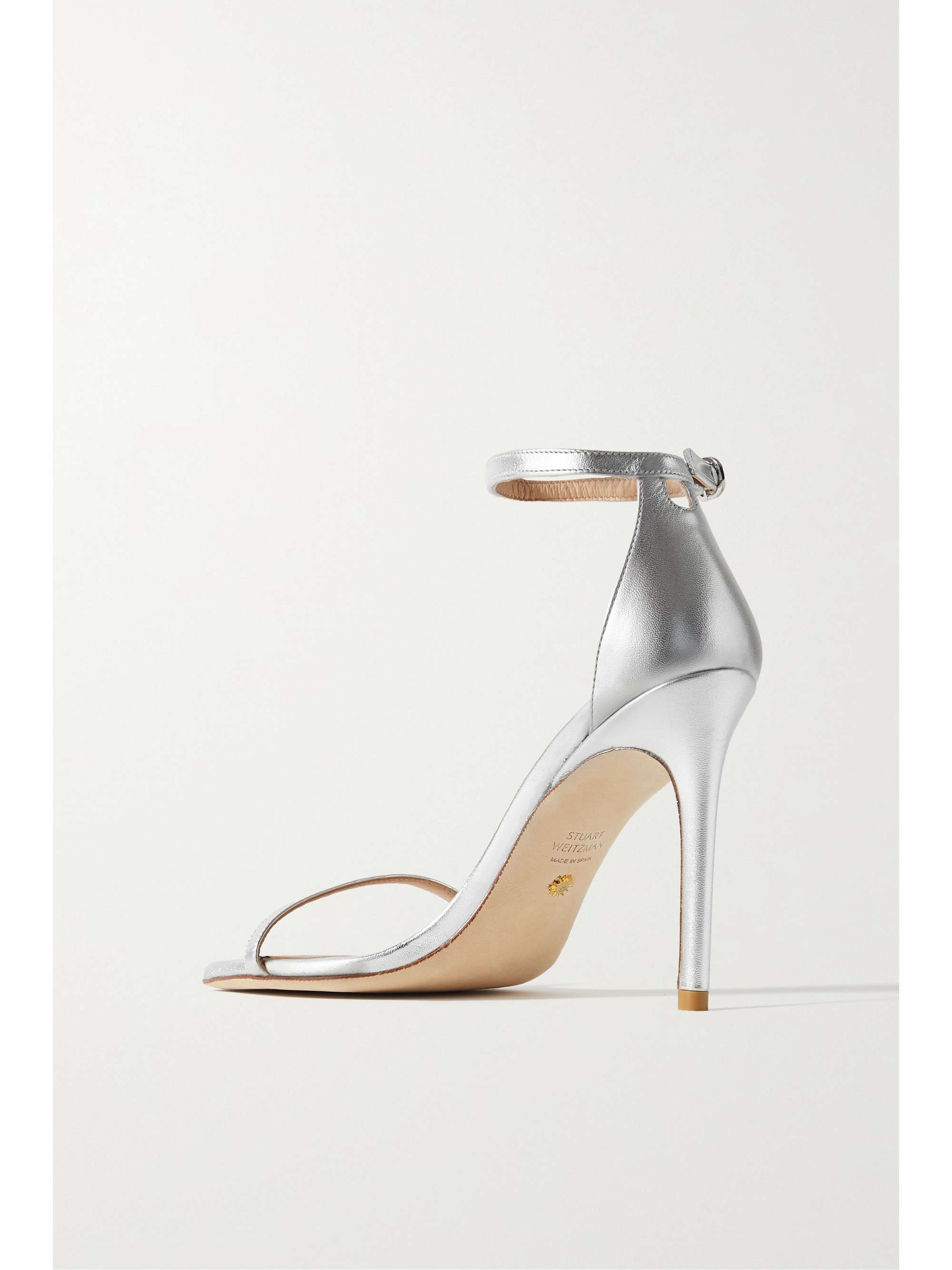 STUART WEITZMAN NudistCurve metallic leather sandals | NET-A-PORTER