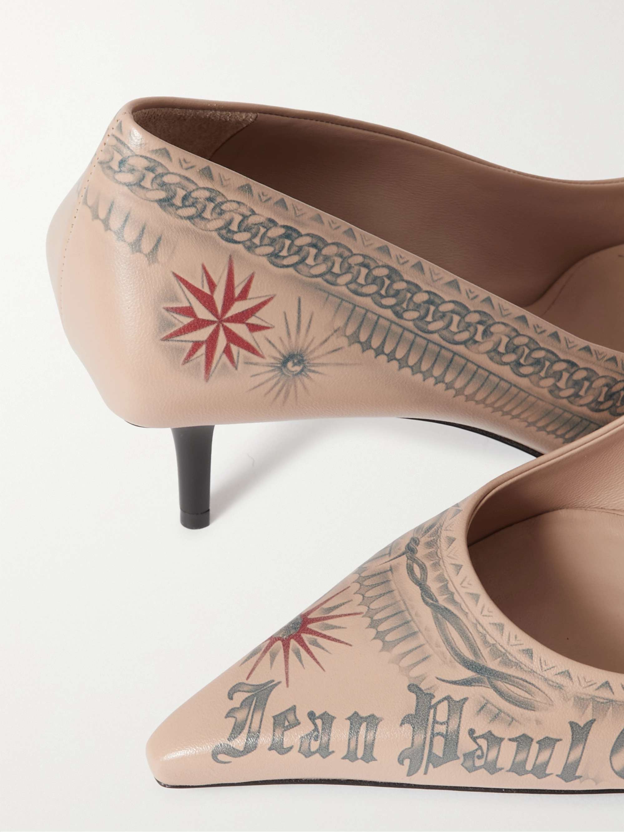 JIMMY CHOO + Jean Paul Gaultier 60 printed leather pumps | NET-A-PORTER