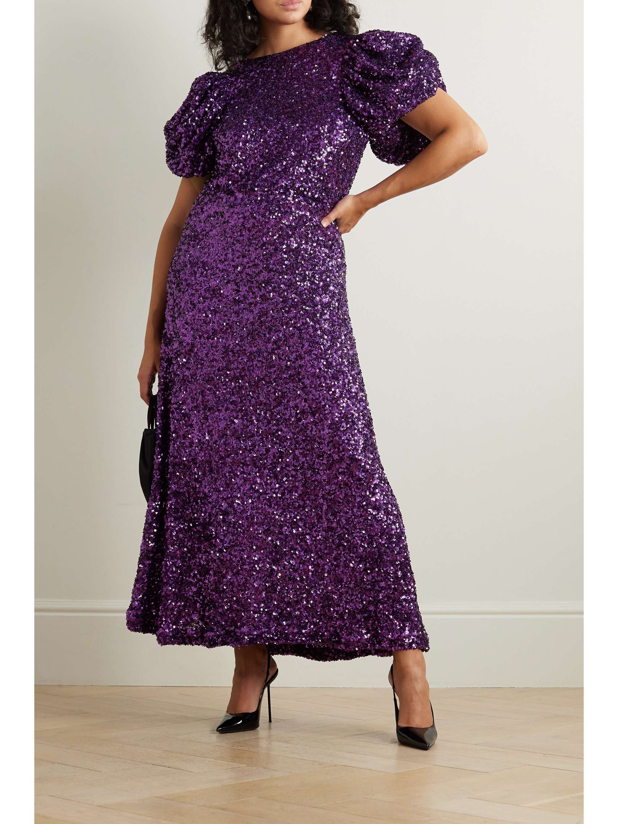 ROTATE BIRGER CHRISTENSEN Dawnty open-back sequined recycled-tulle midi dress | NET-A-PORTER