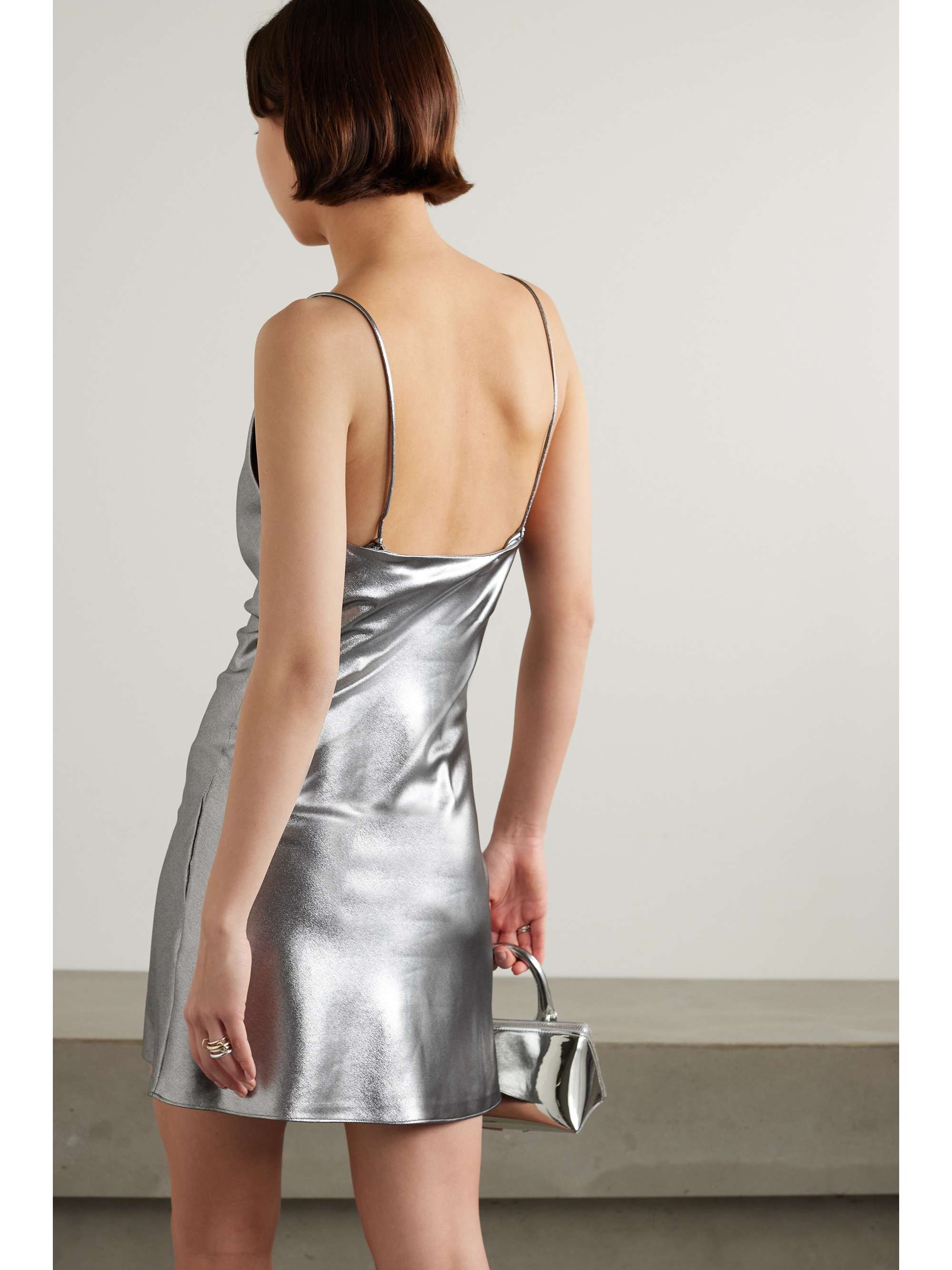 ROTATE BIRGER CHRISTENSEN Sidney metallic stretch-satin mini ROTATE BIRGER CHRISTENSEN Sidney metallic stretch-satin mini