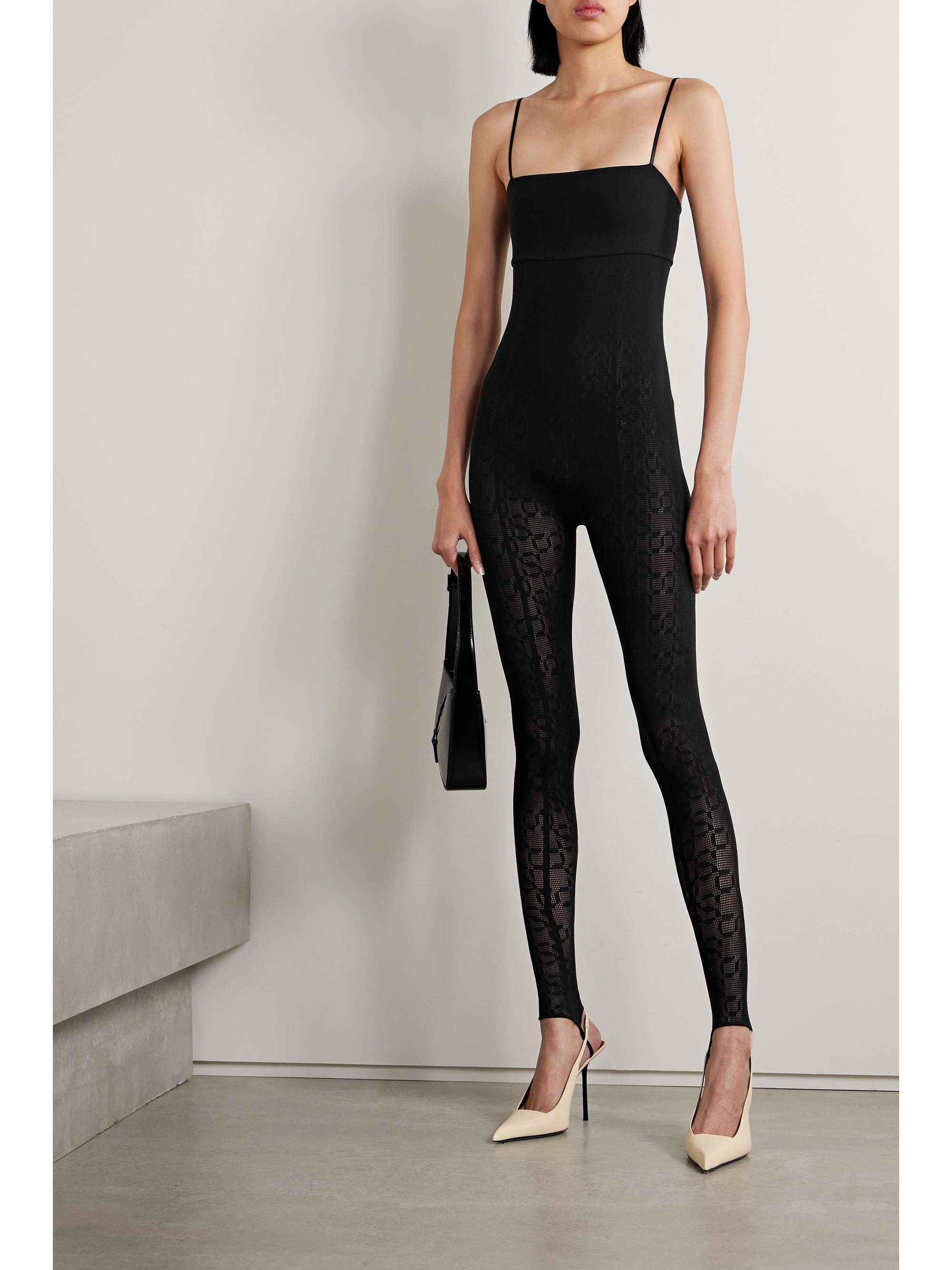 WOLFORD + NET SUSTAIN + SIMKHAI jersey-trimmed stretch jacquard-knit ...