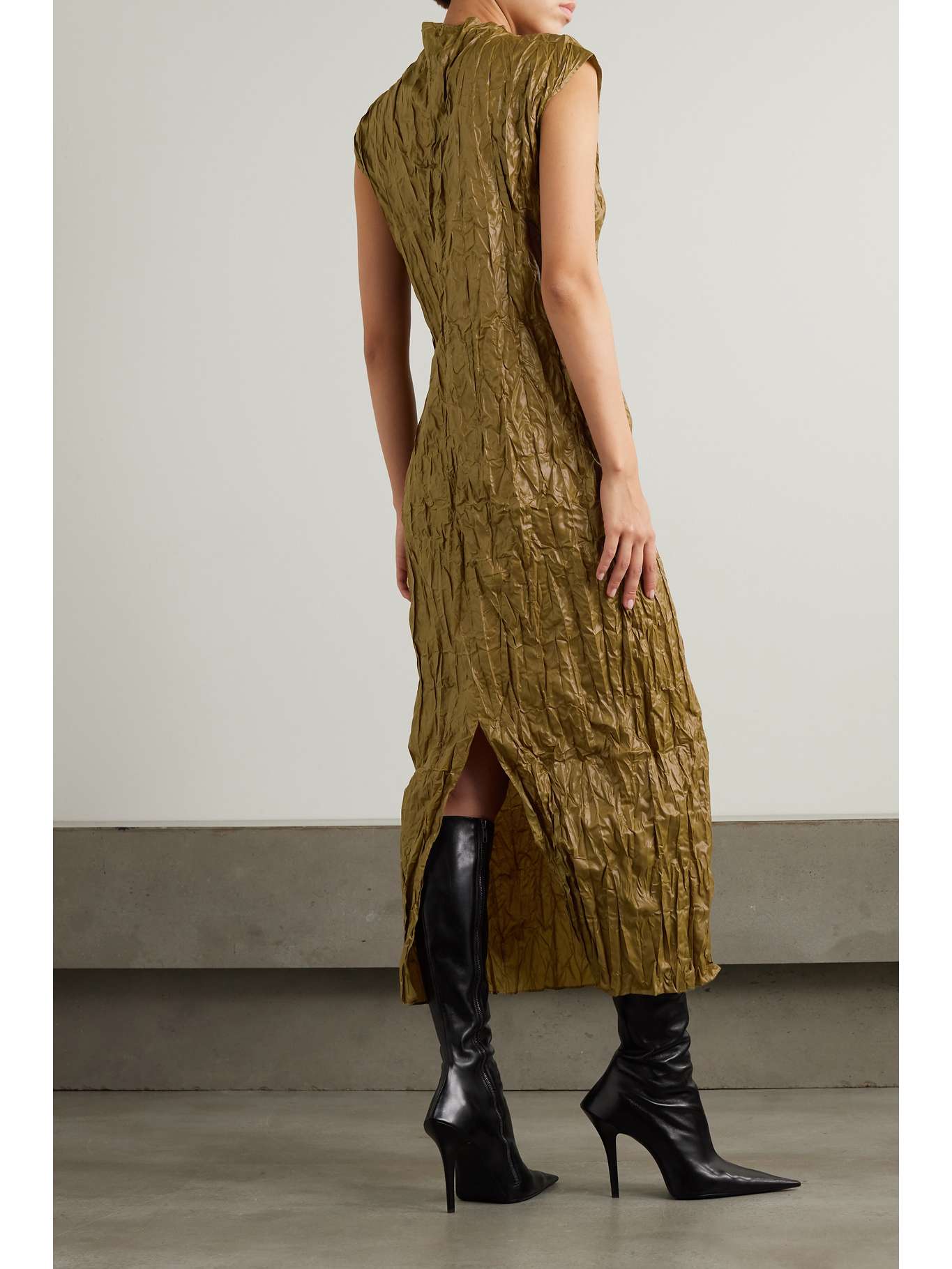 ACNE STUDIOS Crinkled-shell maxi dress | NET-A-PORTER