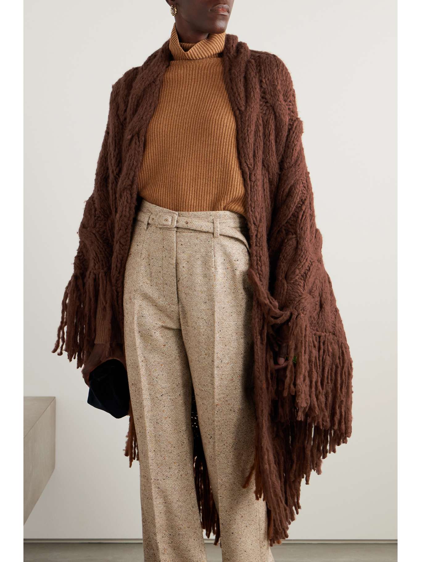 Libby fringed cable-knit cashmere wrap GABRIELA HEARST pour femme | NET-A-PORTER