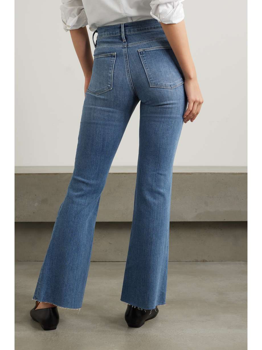 FRAME Le Easy Flare frayed jeans | NET-A-PORTER