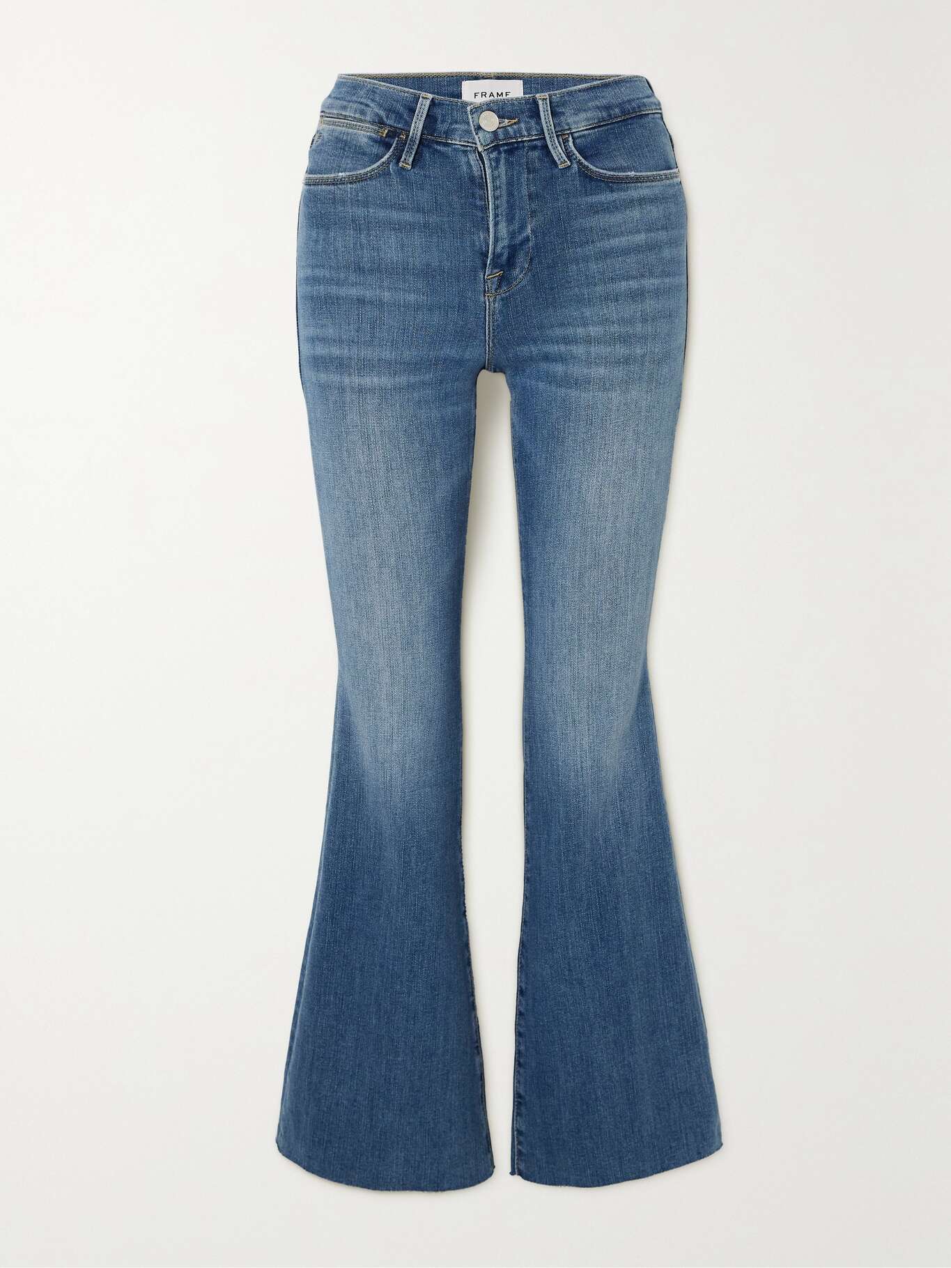 FRAME Le Easy Flare frayed jeans | NET-A-PORTER