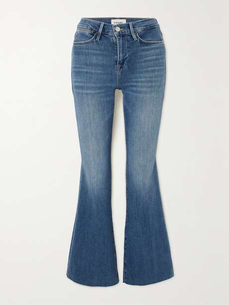 FRAME Le Easy Flare frayed jeans | NET-A-PORTER
