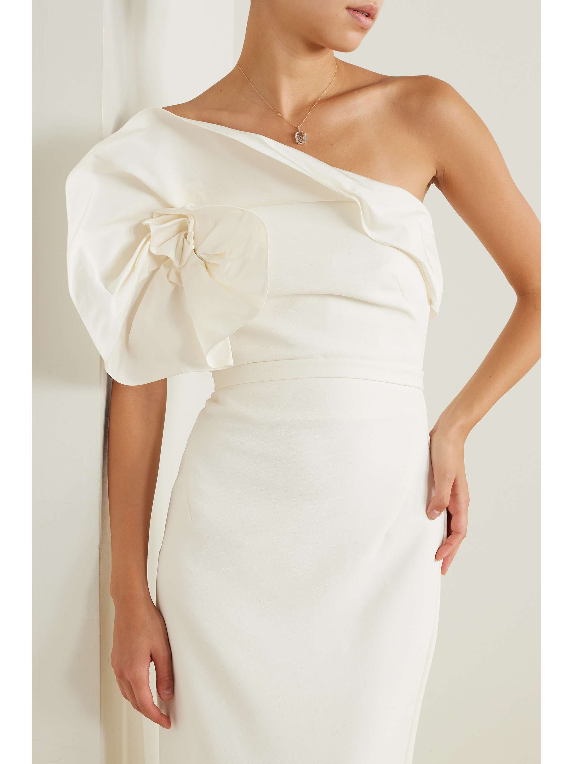SAFIYAA Briannie strapless faille-trimmed stretch-crepe gown | NET-A-PORTER