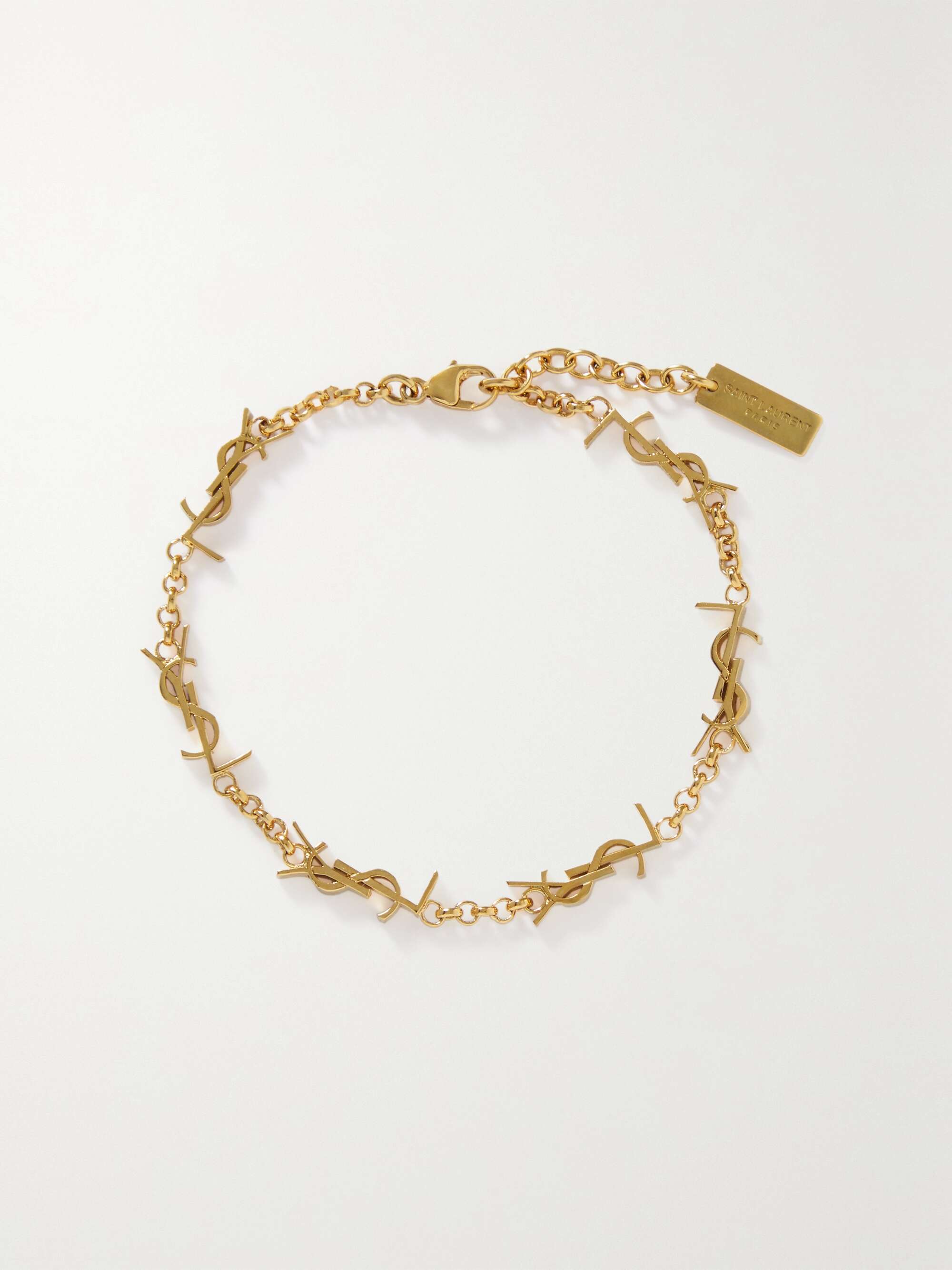 SAINT LAURENT Cassandre gold tone bracelet NET A PORTER