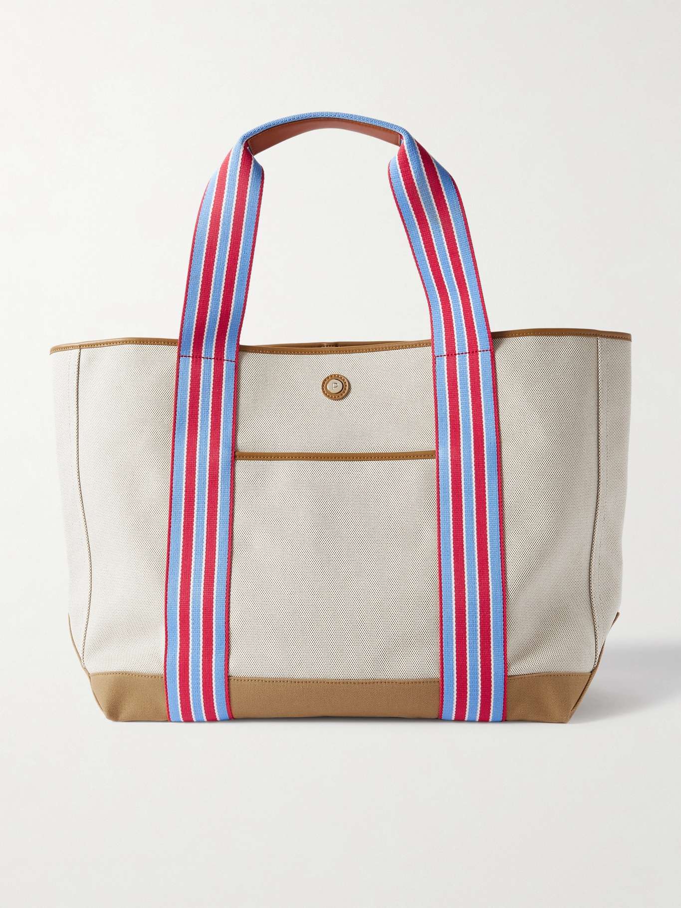 PARAVEL + NET SUSTAIN Cabana leather and canvas tote | NET-A-PORTER
