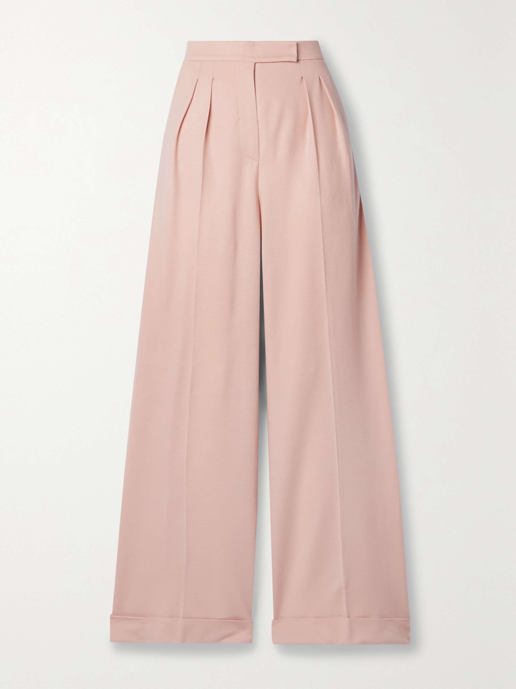 MAX MARA Faraday pleated brushed-wool wide-leg pants | NET-A-PORTER