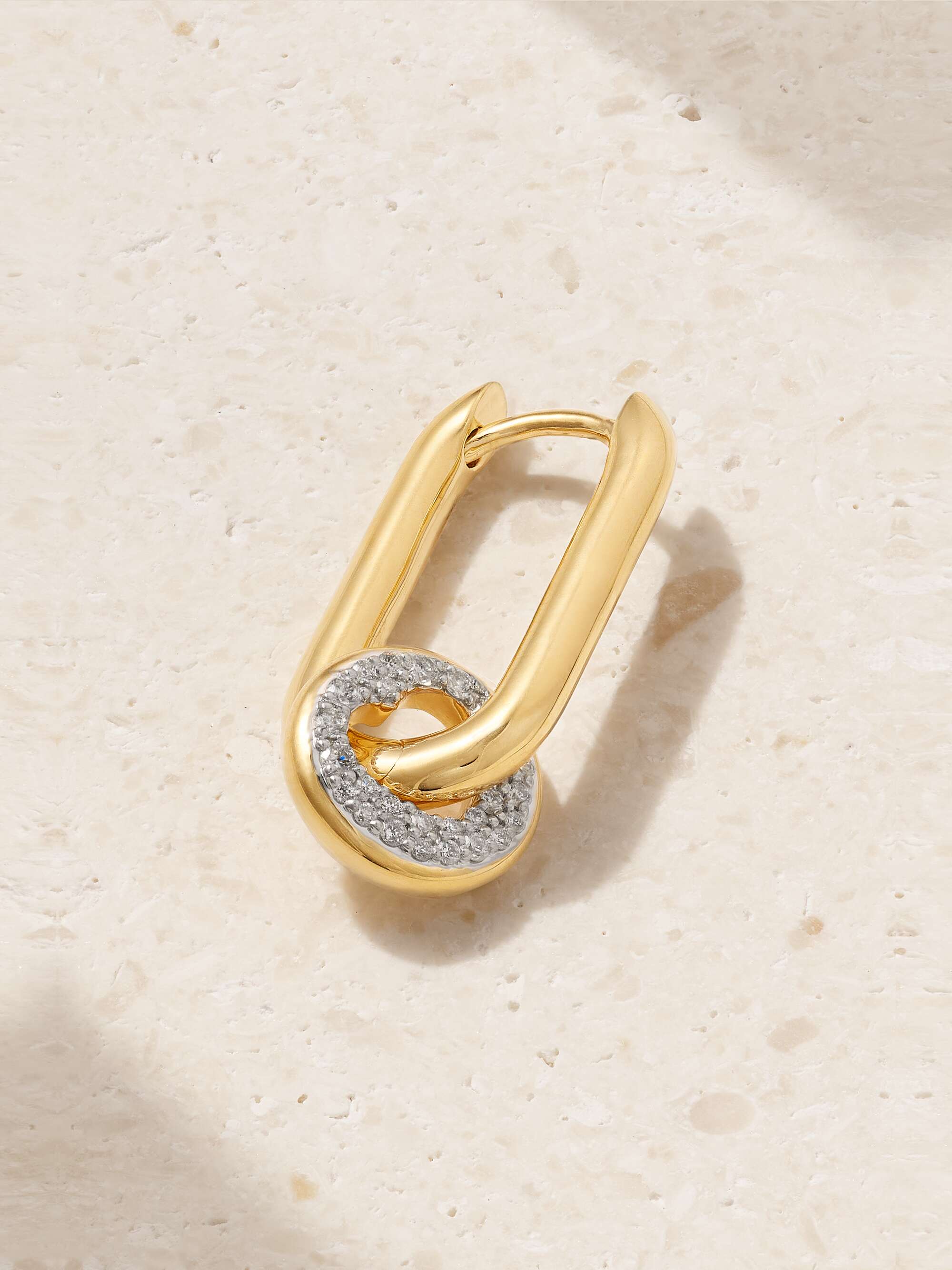 FOUNDRAE Heart Beat Small Chubby Fob 18-karat gold diamond single ...