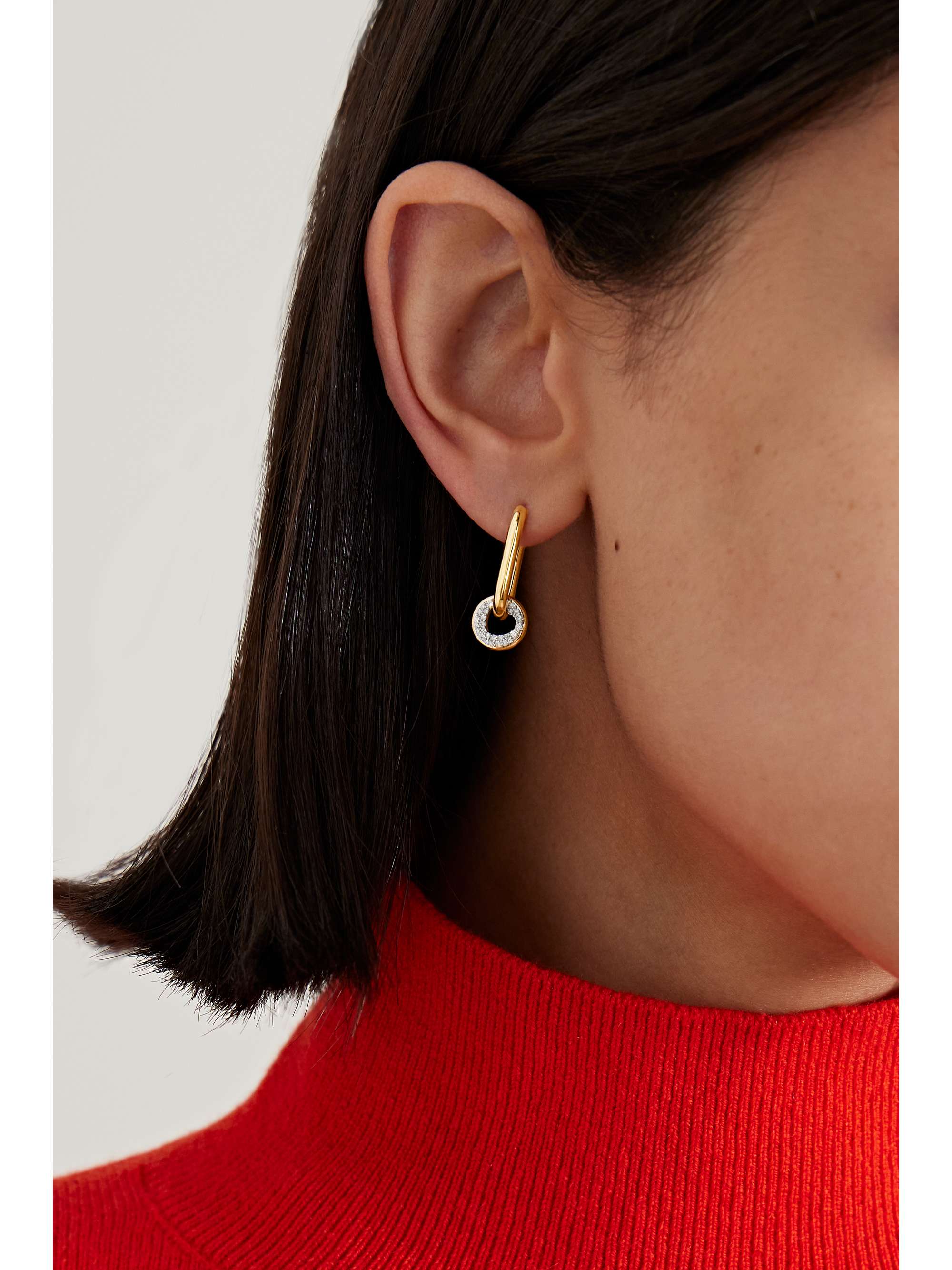 FOUNDRAE Heart Beat Small Chubby Fob 18-karat gold diamond single ...