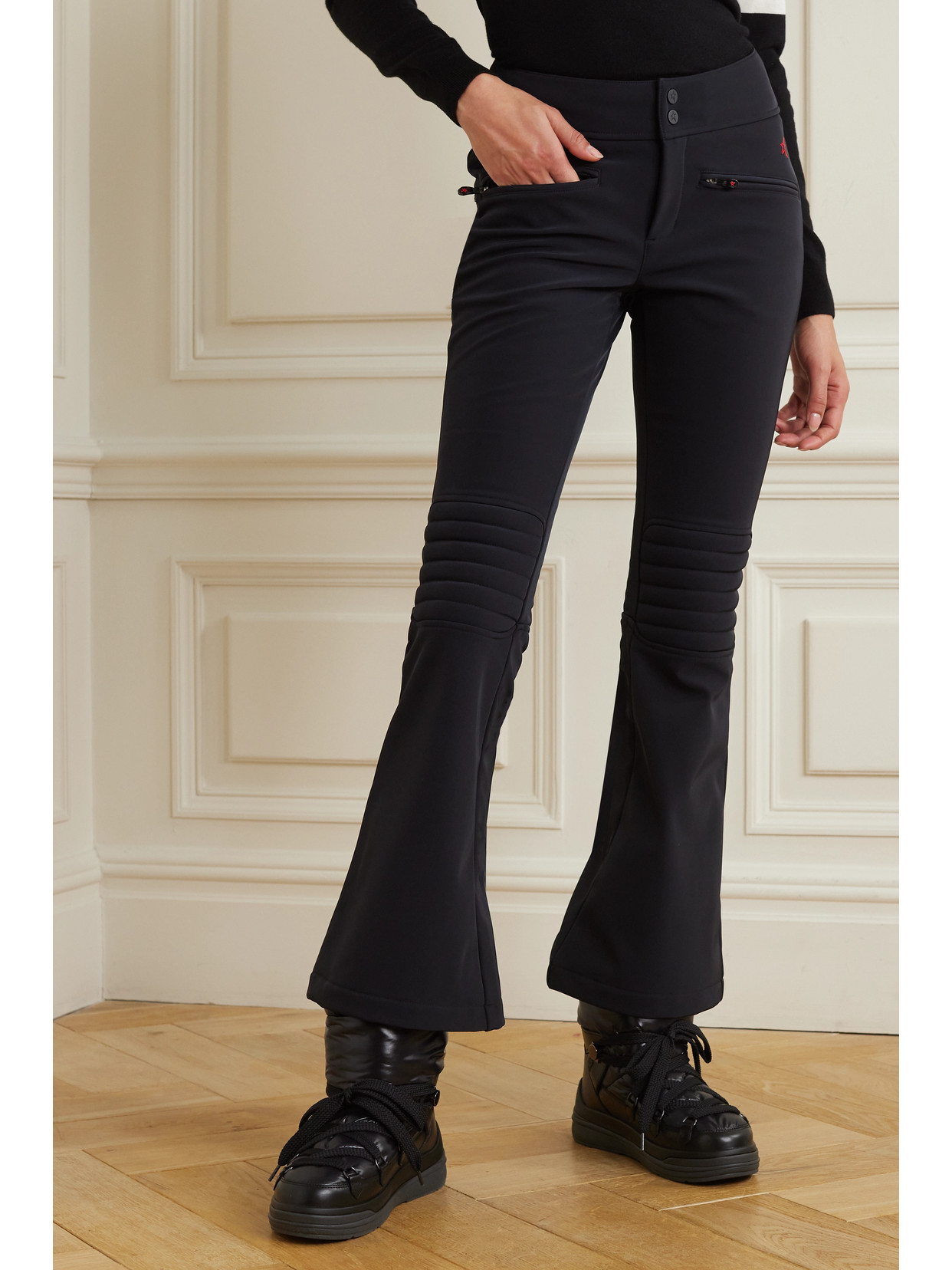 Perfect Moment Aurora Flared Ski Pants In Black Modesens