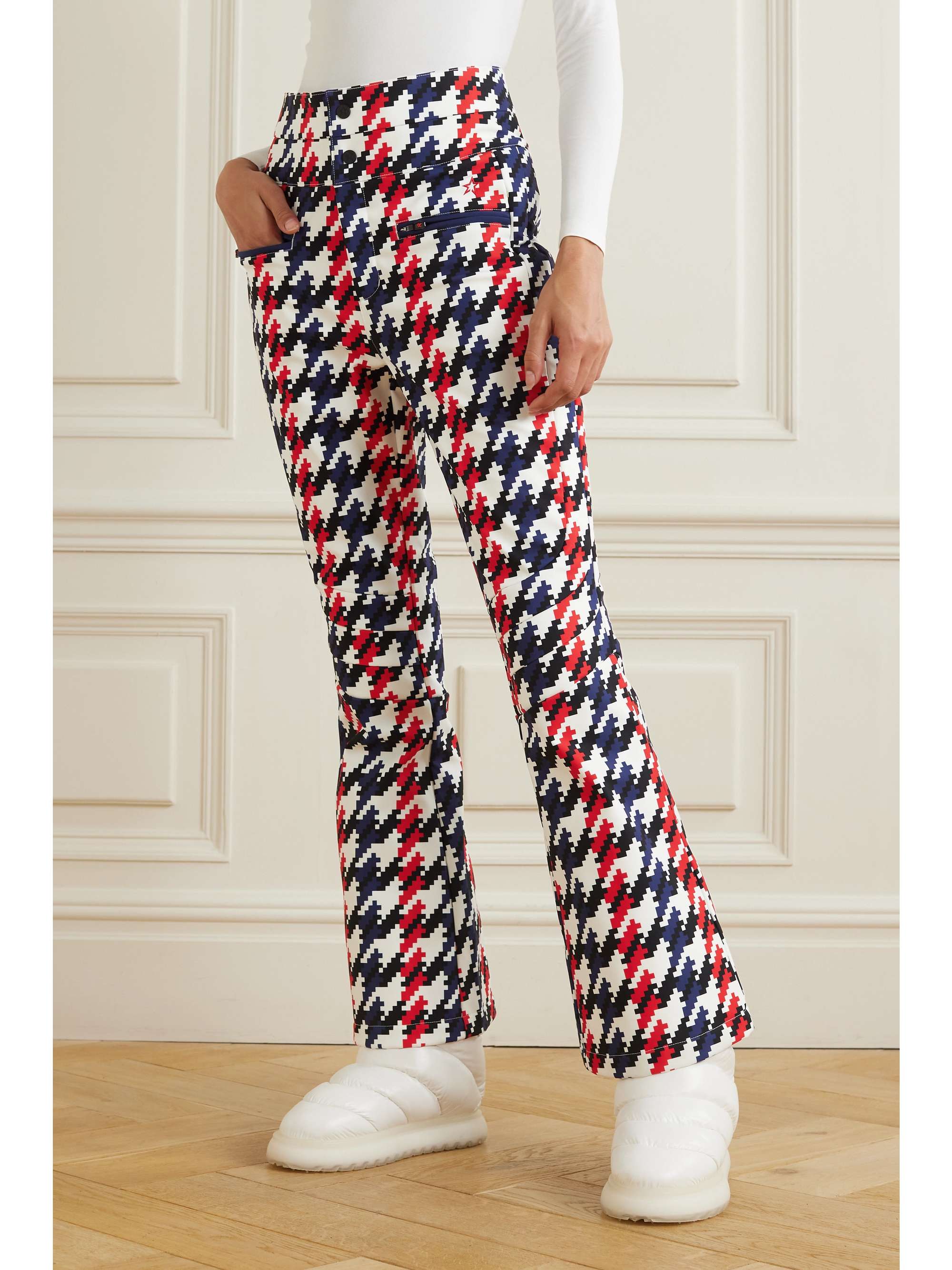 Perfect Moment Aurora Houndstooth Flared Ski Pants Net A Porter