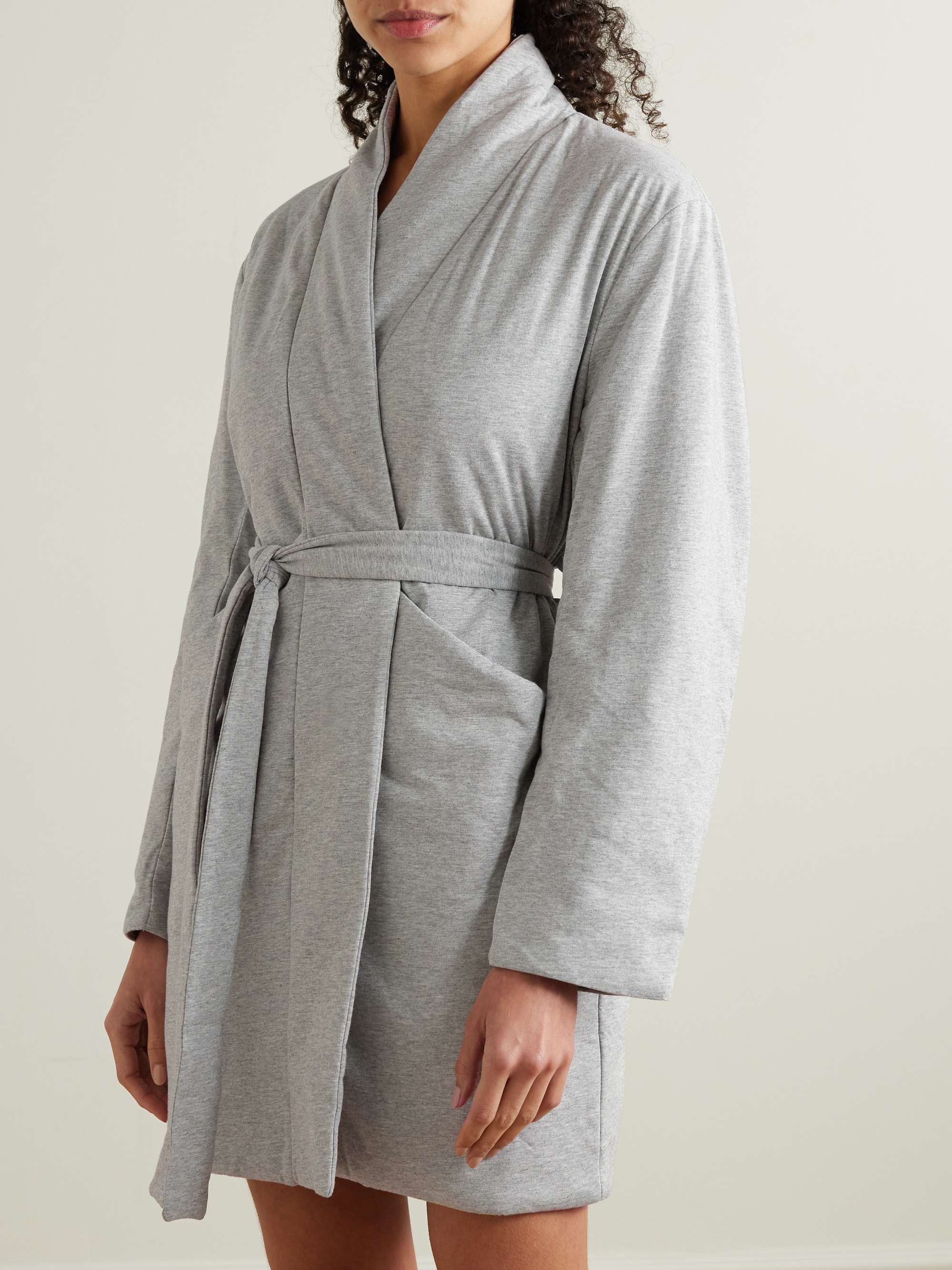 SKIN Shannon belted padded cotton-jersey robe | NET-A-PORTER