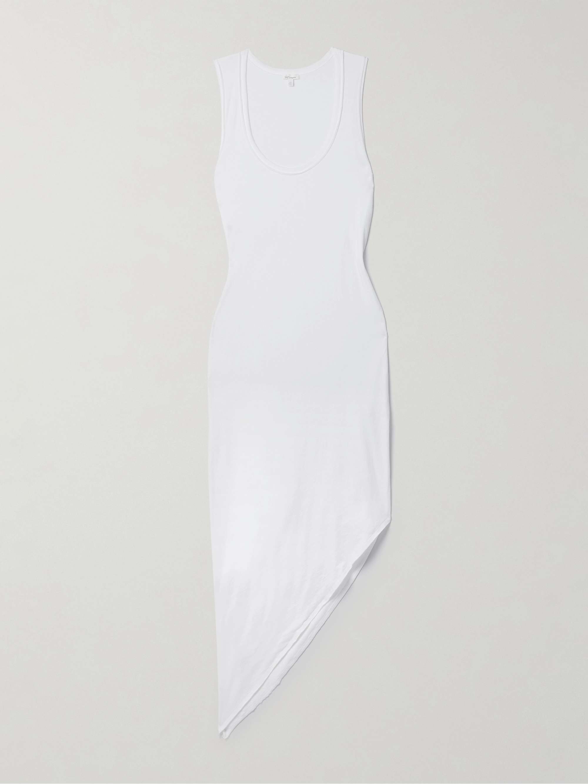 SKIN + NET SUSTAIN Evaline asymmetric organic Pima cotton-jersey midi ...