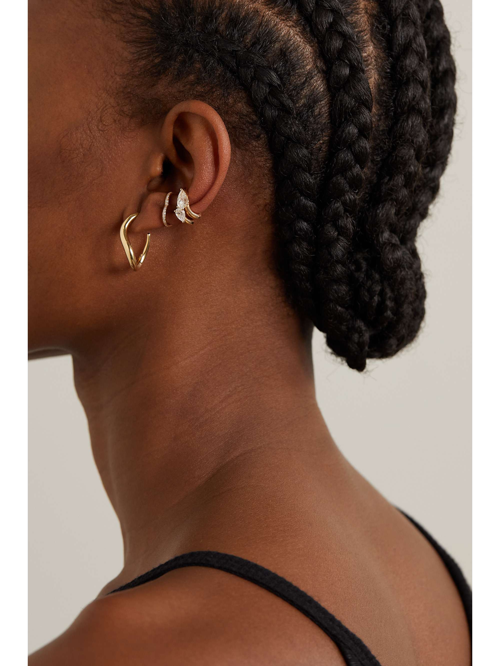 KIMAÏ Dolla 18-karat recycled gold laboratory-grown diamond ear cuff ...