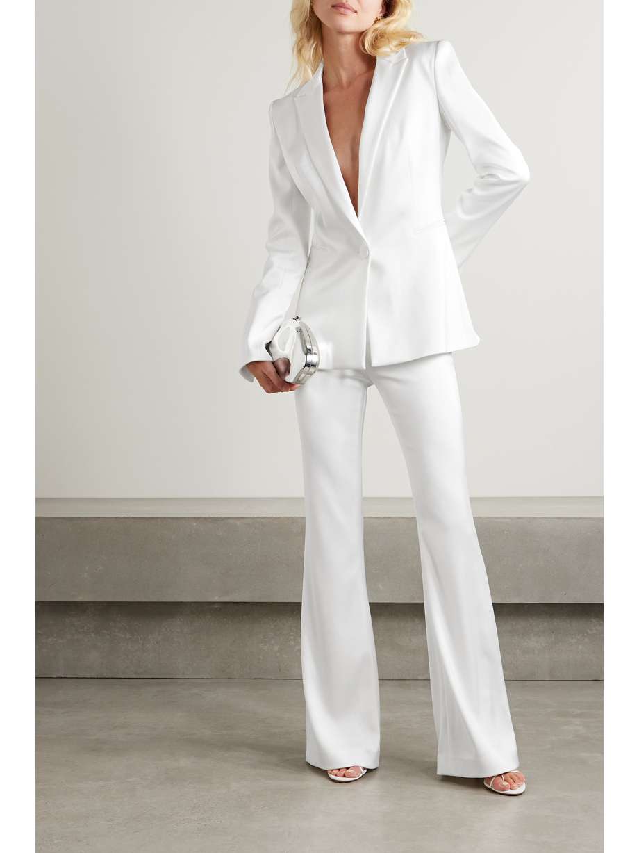 GALVAN Satin flared pants | NET-A-PORTER