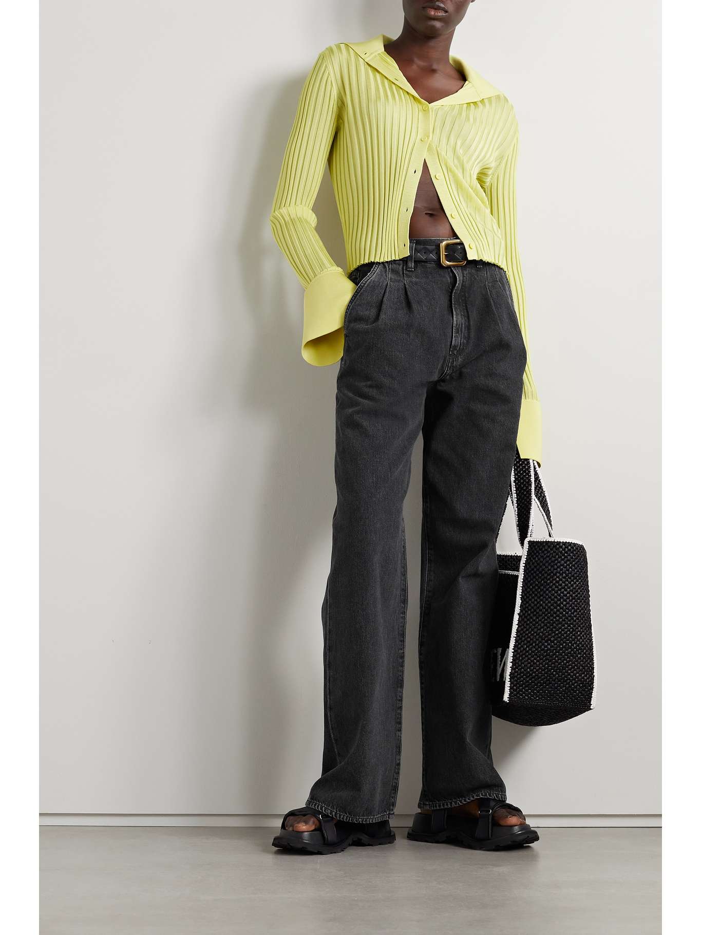 GOLDSIGN The Edgar pleated high-rise wide-leg jeans | NET-A-PORTER