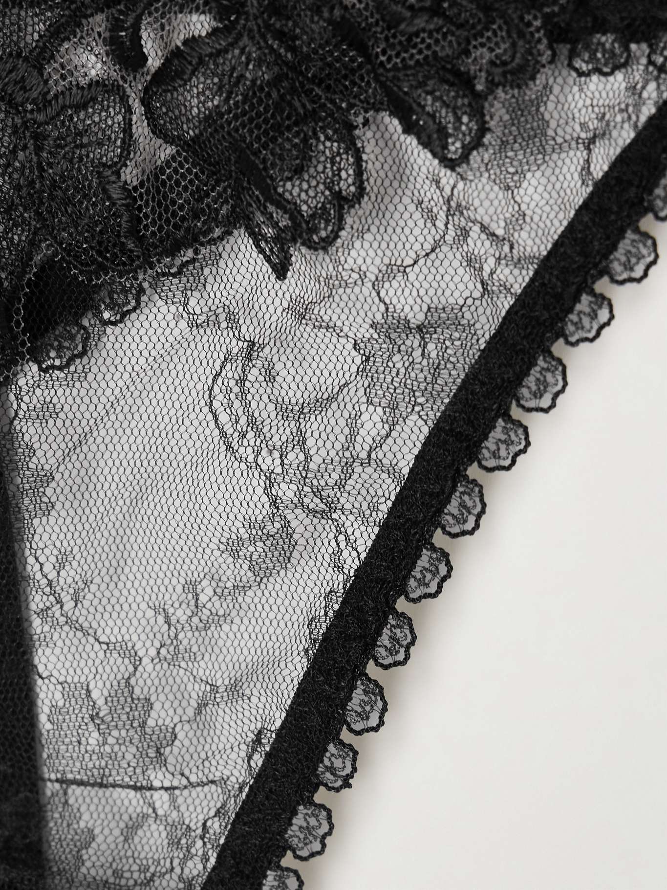 AGENT PROVOCATEUR Violah satin-trimmed embroidered lace thong | NET-A ...