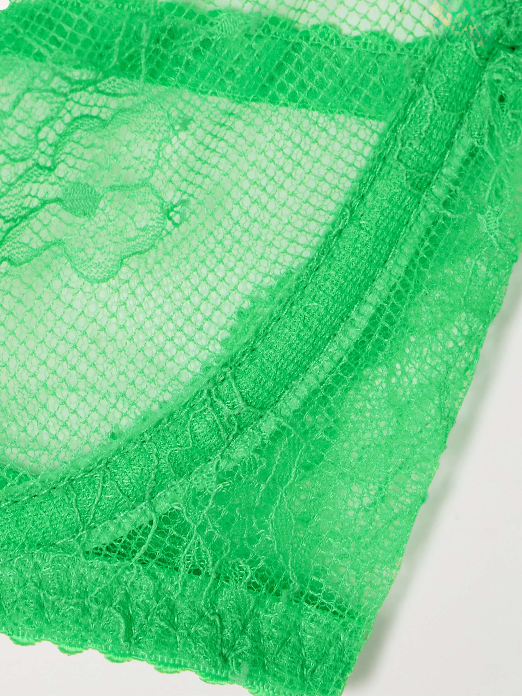 AGENT PROVOCATEUR Isedora satin-trimmed lace underwired soft-cup bra ...