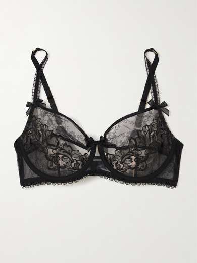 AGENT PROVOCATEUR Violah tulle and lace underwired soft-cup bra | NET-A ...