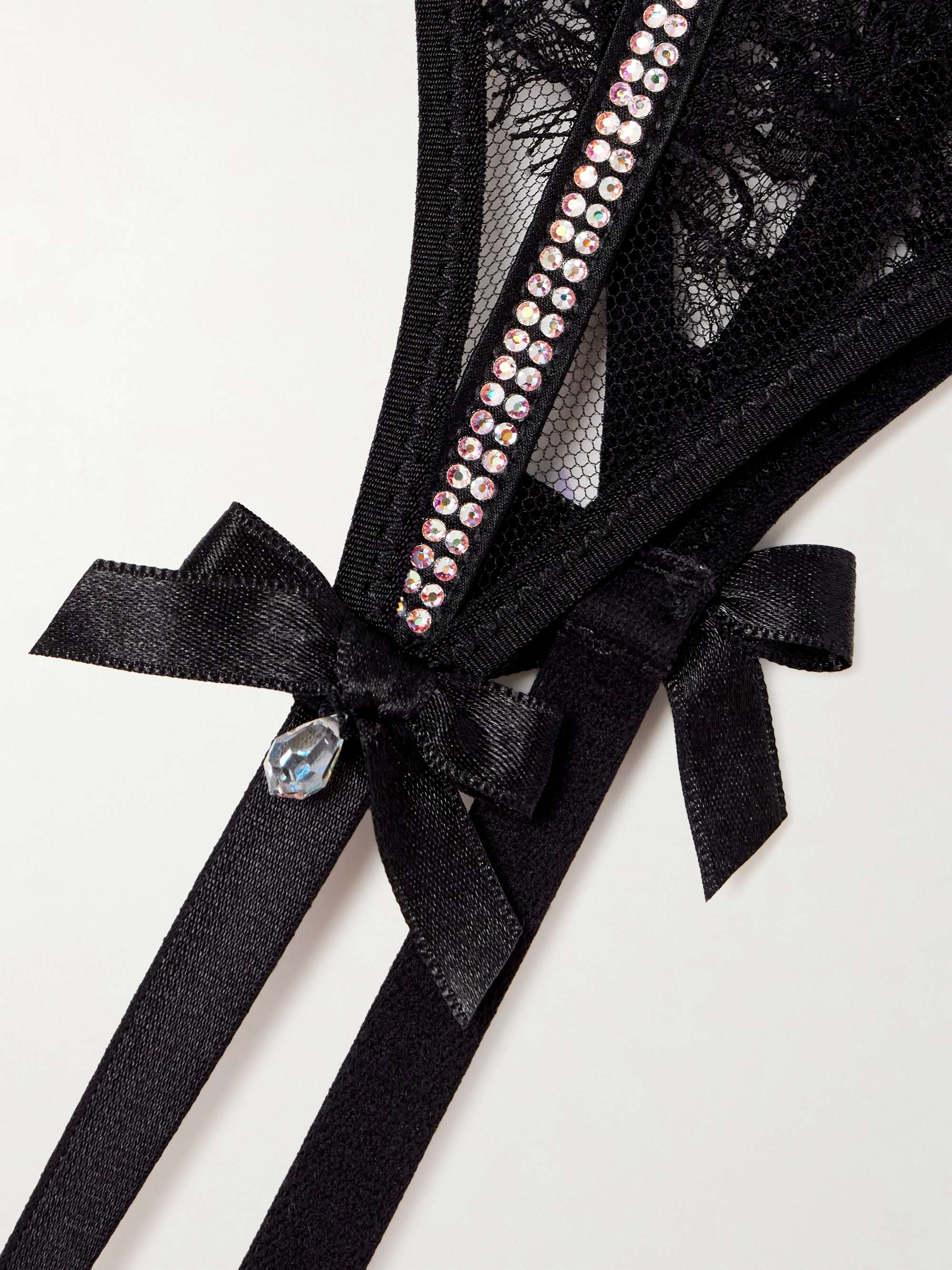 AGENT PROVOCATEUR Caitriona satin-trimmed crystal-embellished lace ...