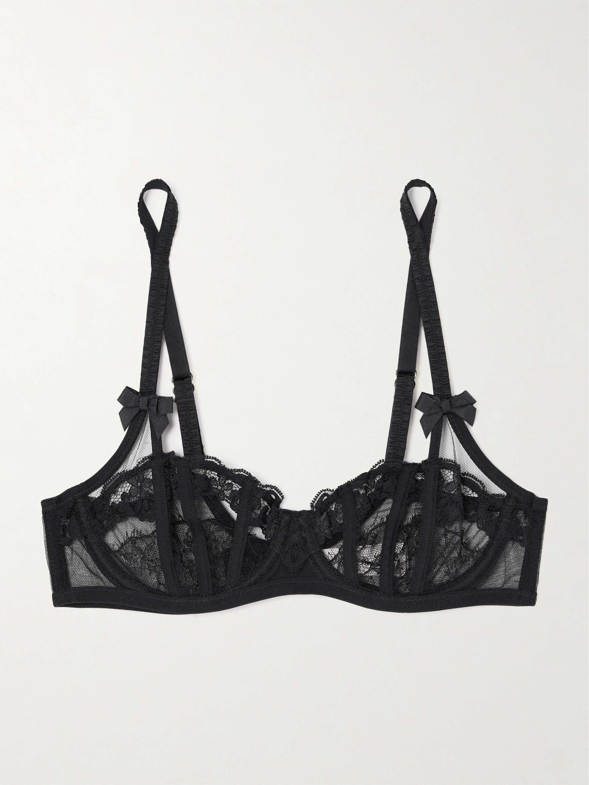 AGENT PROVOCATEUR Mariann tulle and lace underwired soft-cup balconette ...