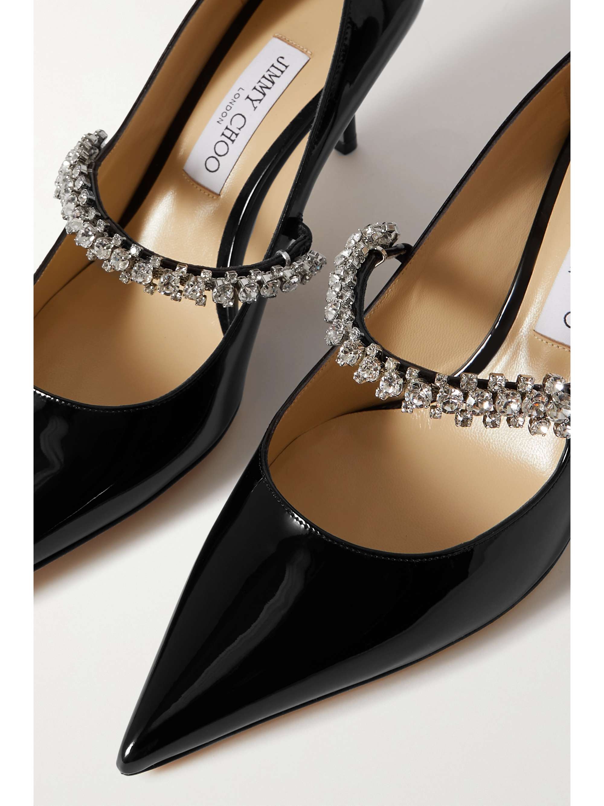 JIMMY CHOO Bing 65mm crystal-embellished patent-leather pumps | NET-A ...