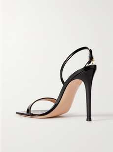 GIANVITO ROSSI Ribbon 105 patent-leather slingback sandals | NET-A-PORTER