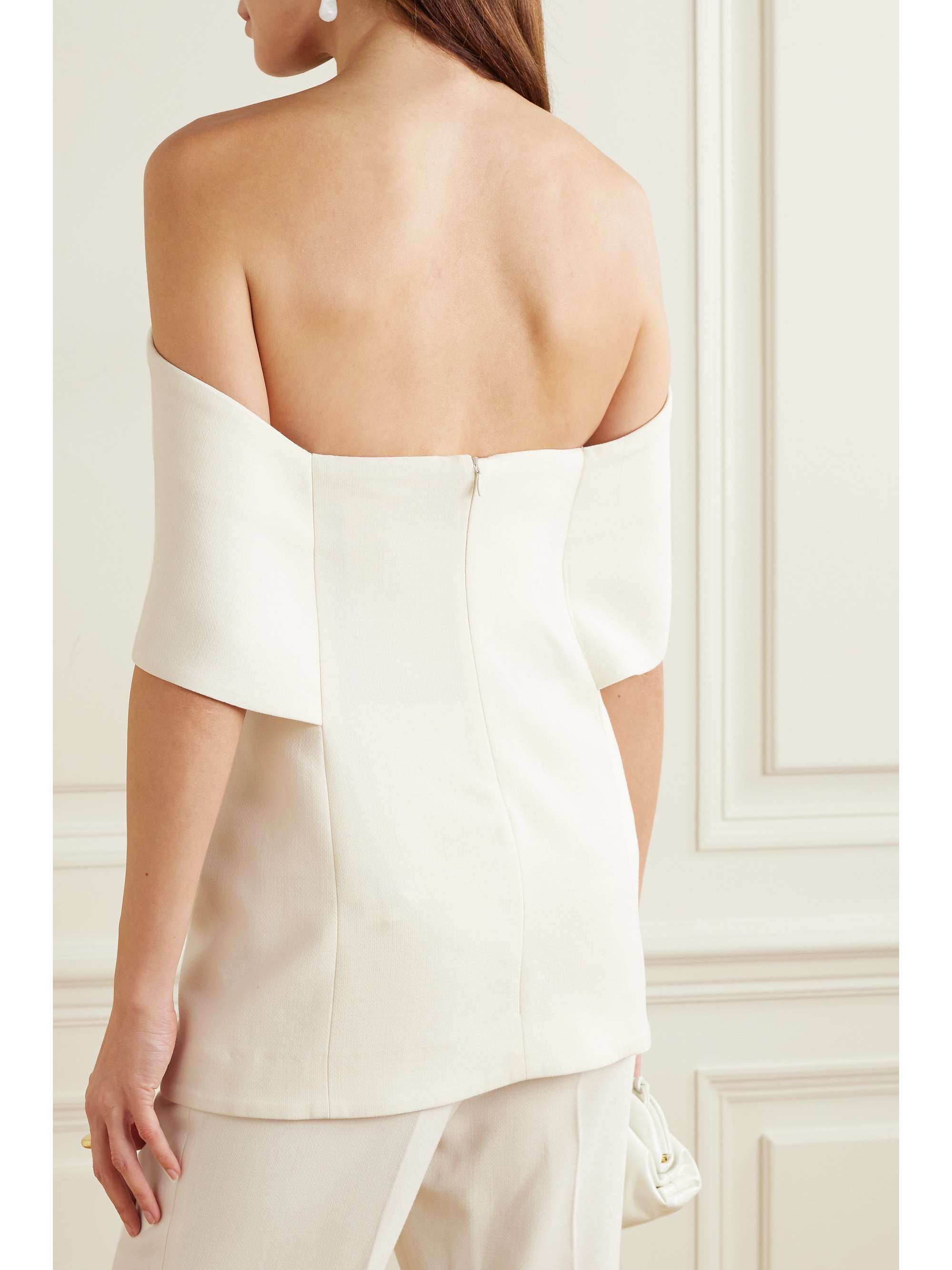 TOTEME Off-the-shoulder crepe top | NET-A-PORTER