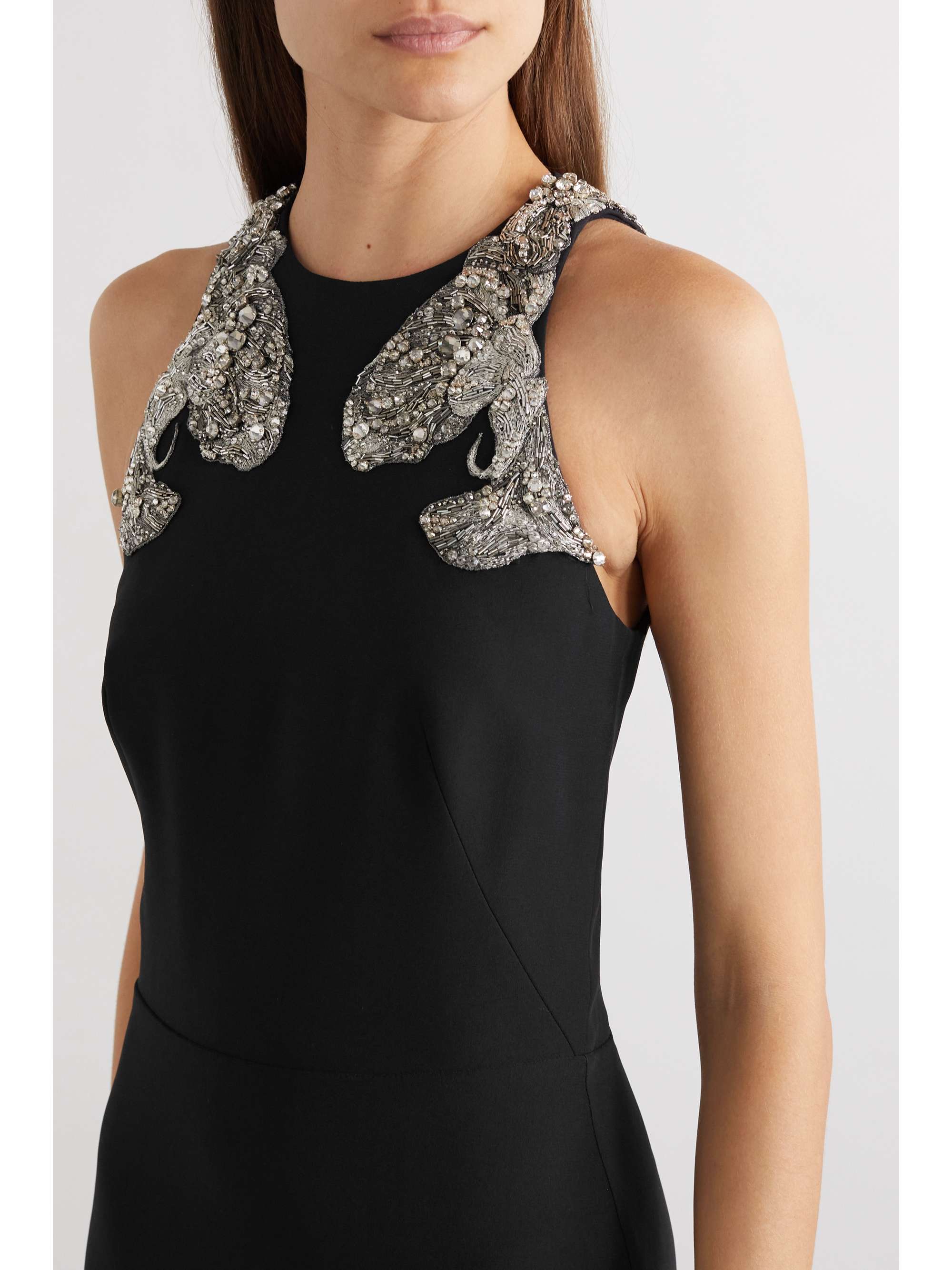 Alexander Mcqueen Crystal Embellished Crepe Gown Net A Porter
