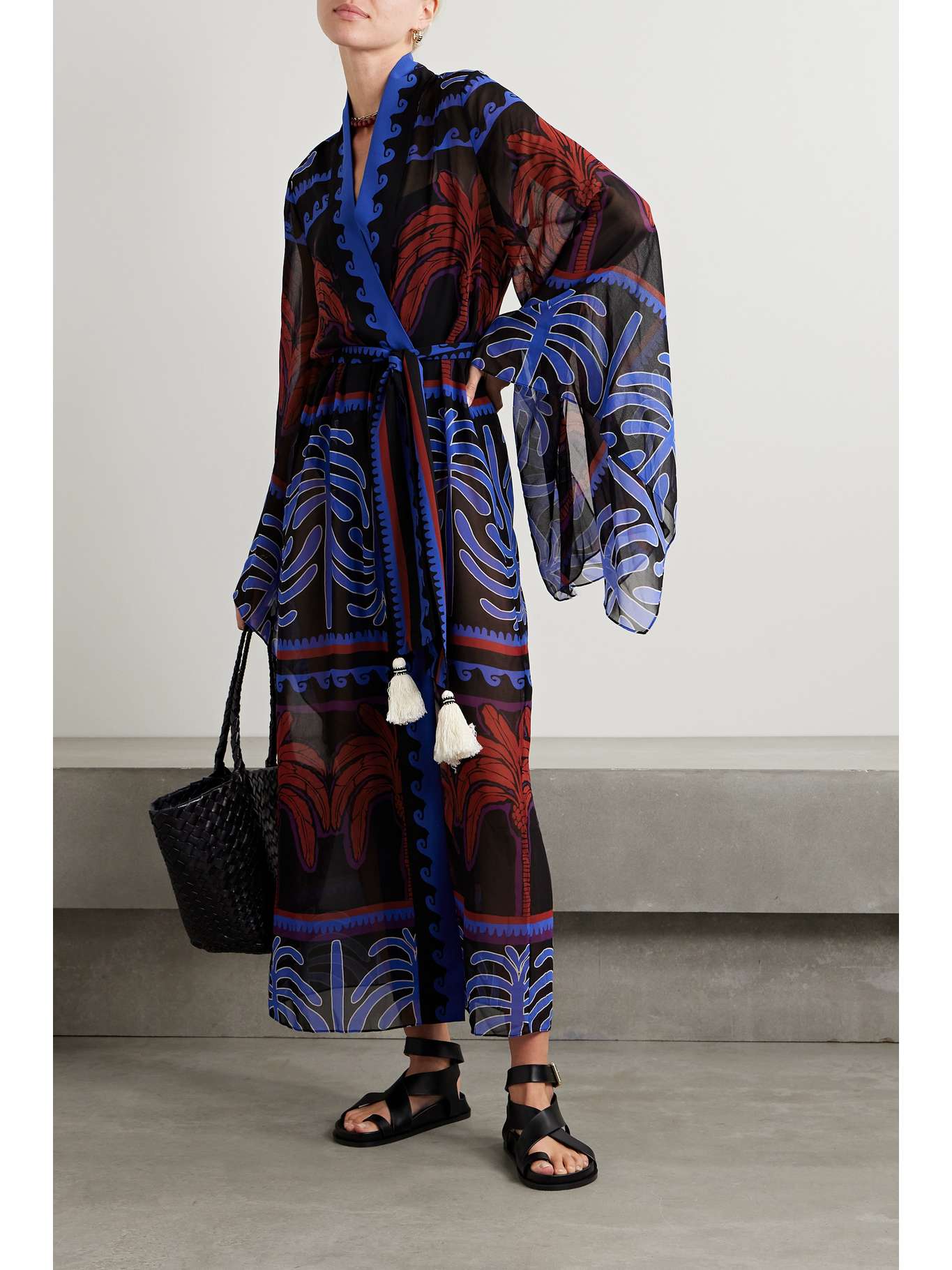 JOHANNA ORTIZ + NET SUSTAIN Twende belted printed recycled-crepe de chine robe | NET-A-PORTER