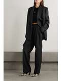 INTERIOR The Ren pleated wool-twill straight-leg pants | NET-A-PORTER