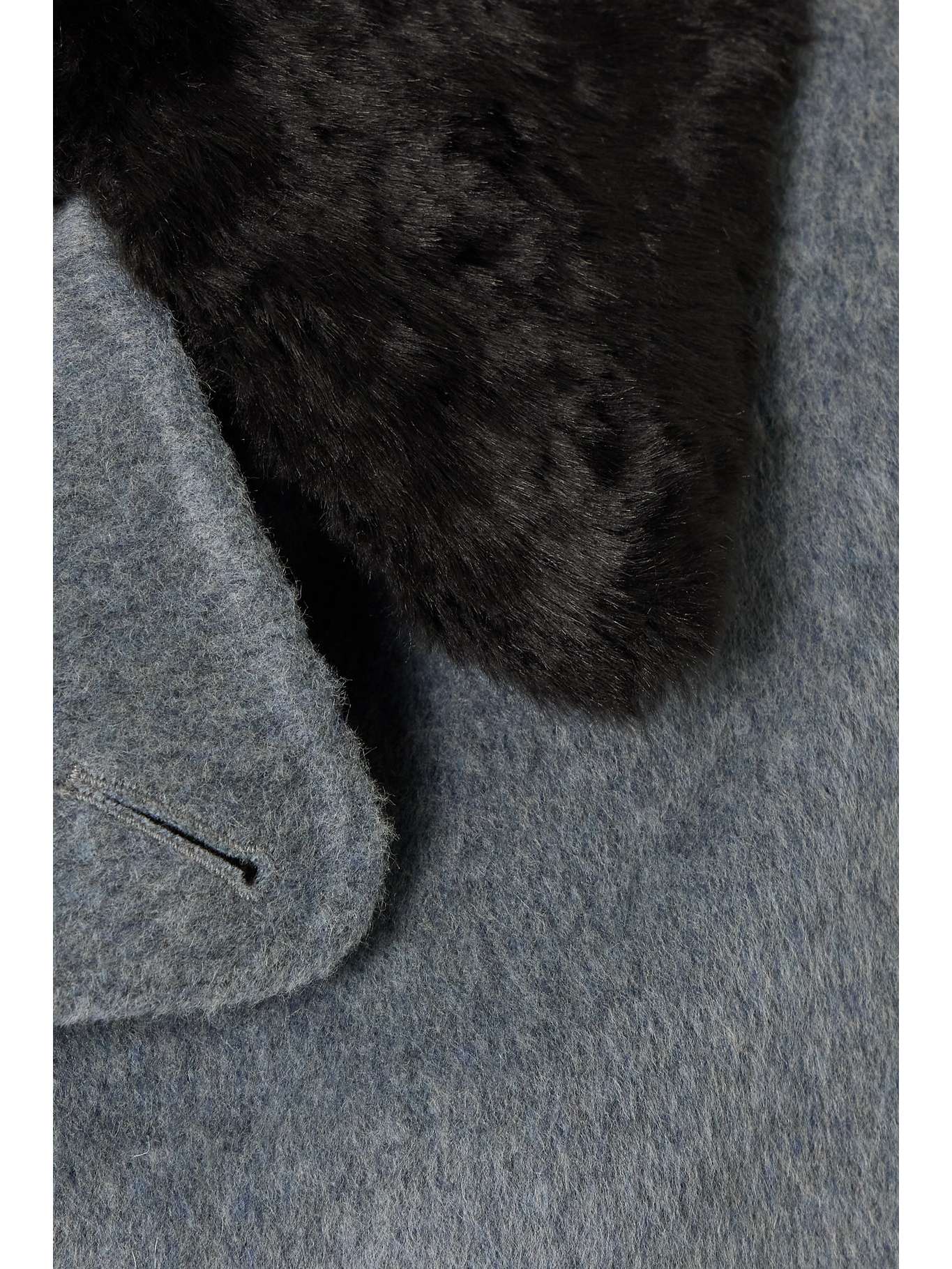 PROENZA SCHOULER WHITE LABEL Emma double-breasted faux fur-trimmed wool ...