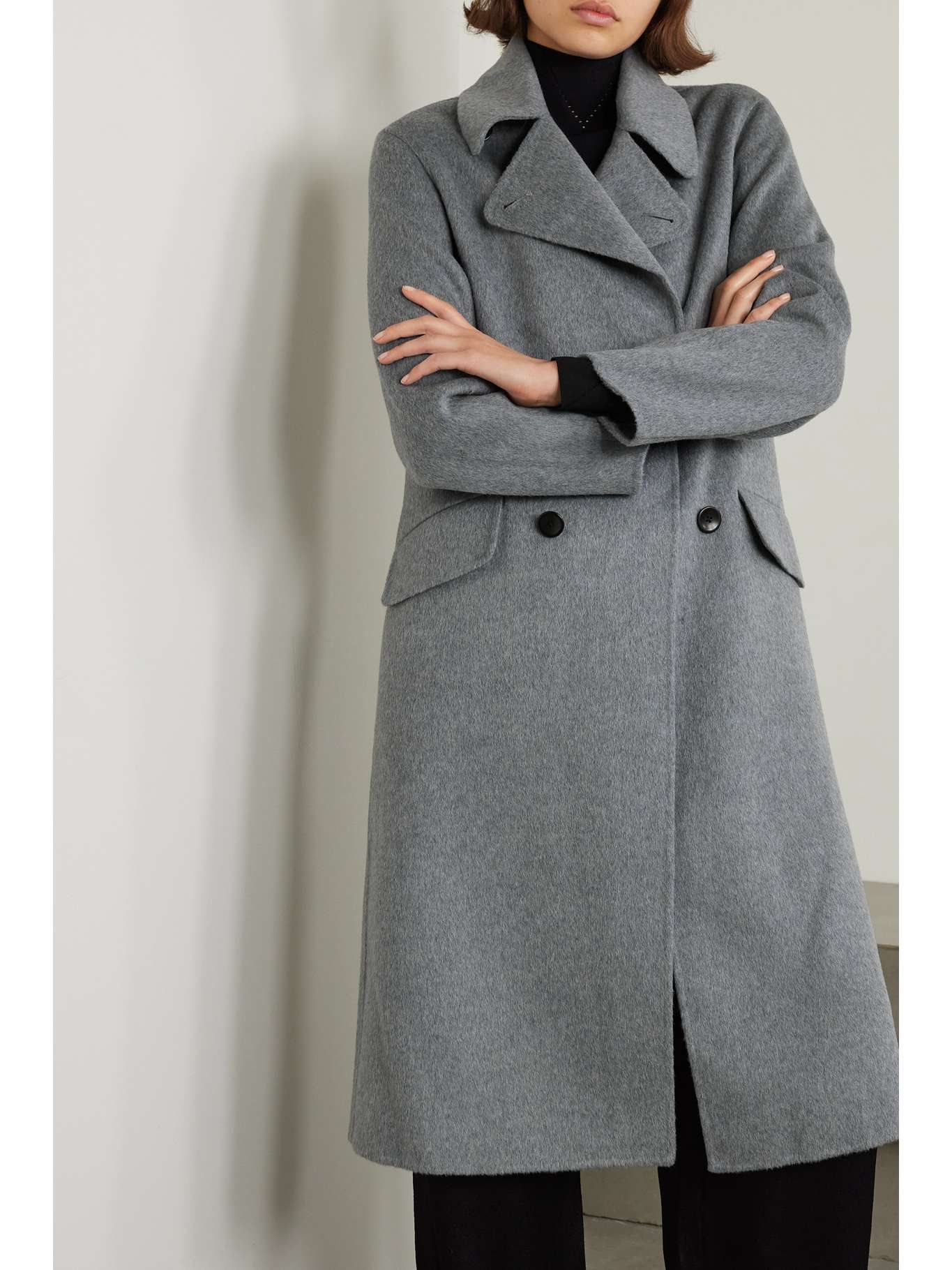 PROENZA SCHOULER WHITE LABEL Emma double-breasted faux fur-trimmed wool ...