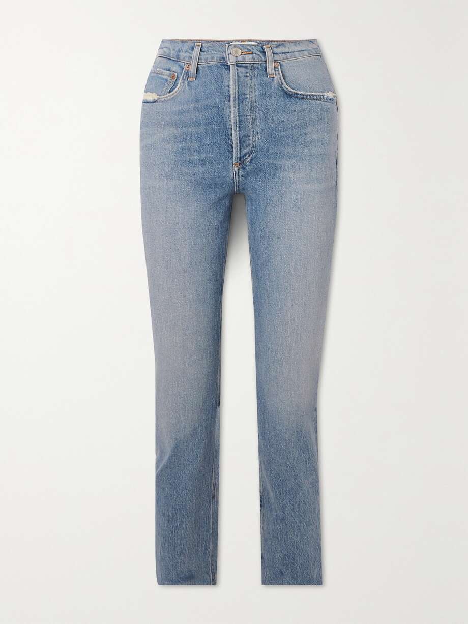 AGOLDE Riley cropped high-rise straight-leg organic jeans | NET-A-PORTER