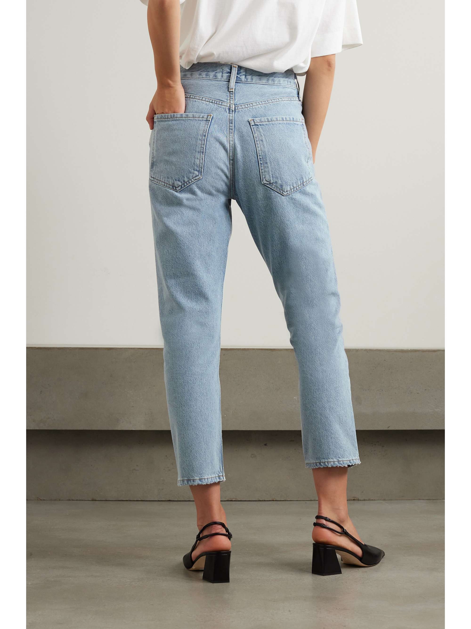 AGOLDE Riley cropped high-rise straight-leg organic jeans | NET-A-PORTER