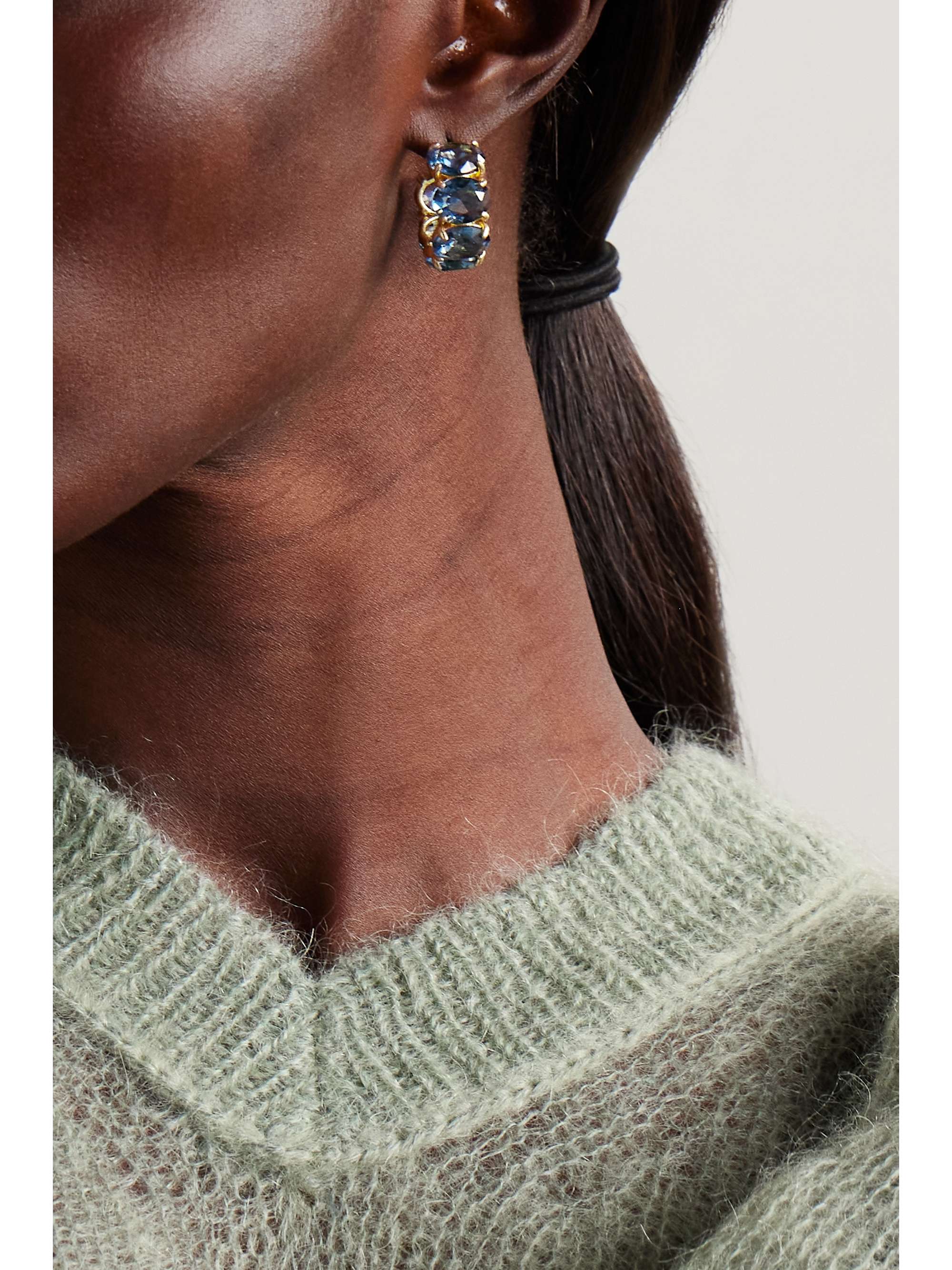 ROXANNE ASSOULIN The Royals gold-tone crystal hoop earrings | NET-A-PORTER