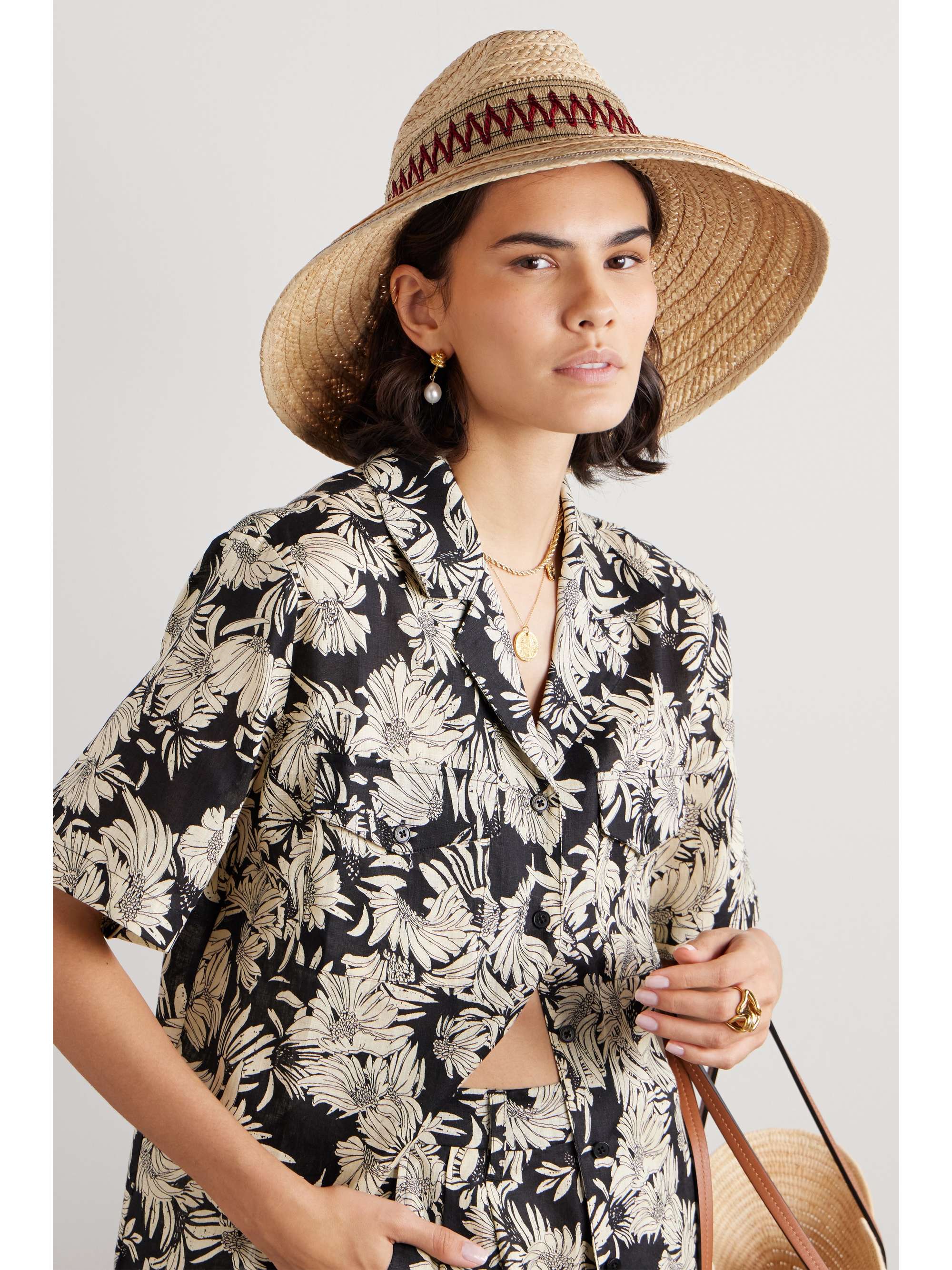 Loro Piana Ottavia Embroidered Straw Hat Net A Porter