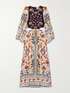 FARM RIO Cutout embroidered printed crepe de chine maxi dress | NET-A-PORTER