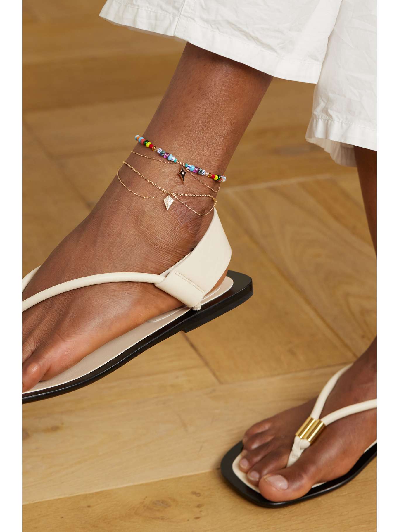 DIANE KORDAS Shield 14-karat gold diamond anklet | NET-A-PORTER