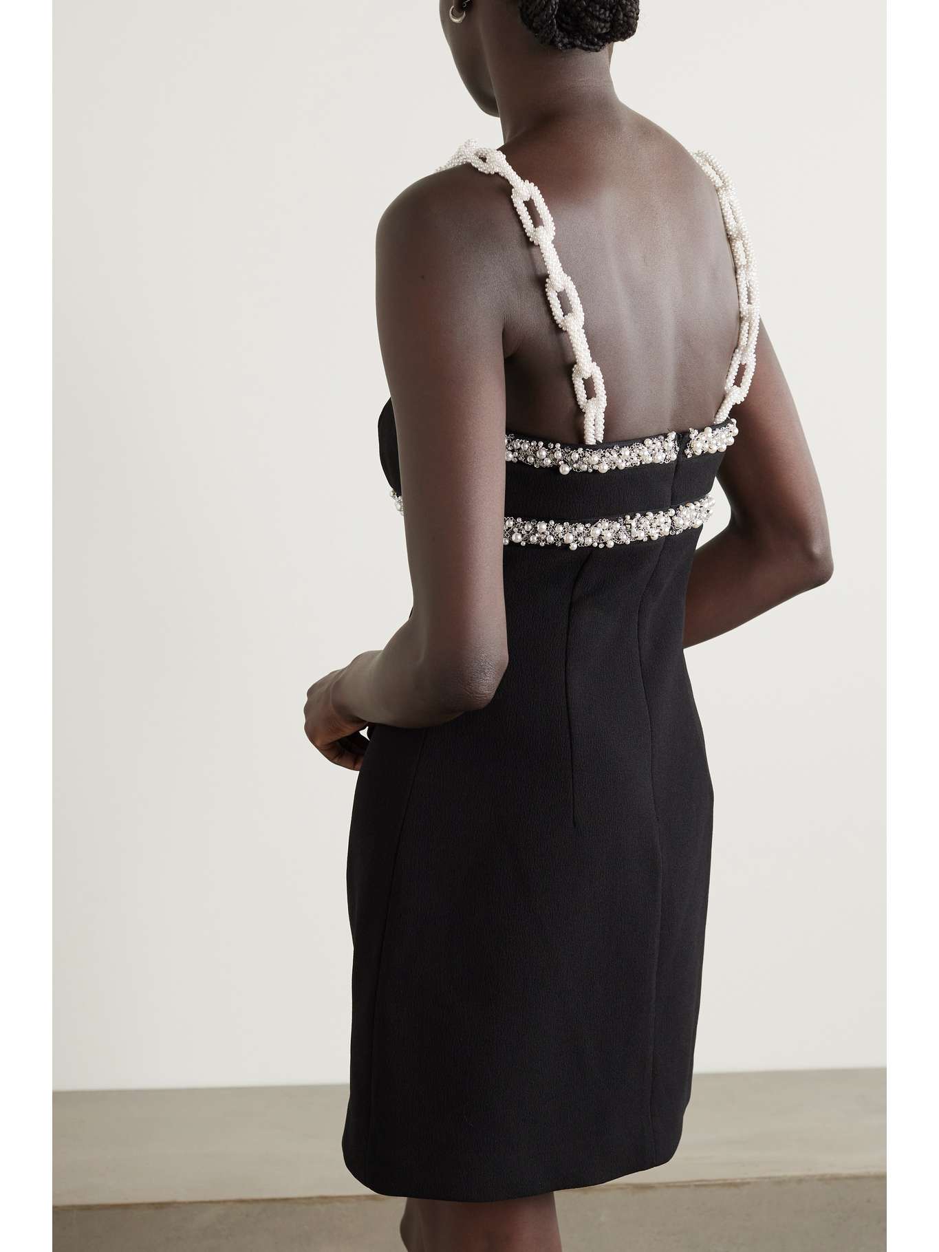 REBECCA VALLANCE Eva embellished stretch-cady mini dress | NET-A-PORTER