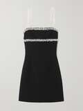 REBECCA VALLANCE Eva embellished stretch-cady mini dress | NET-A-PORTER