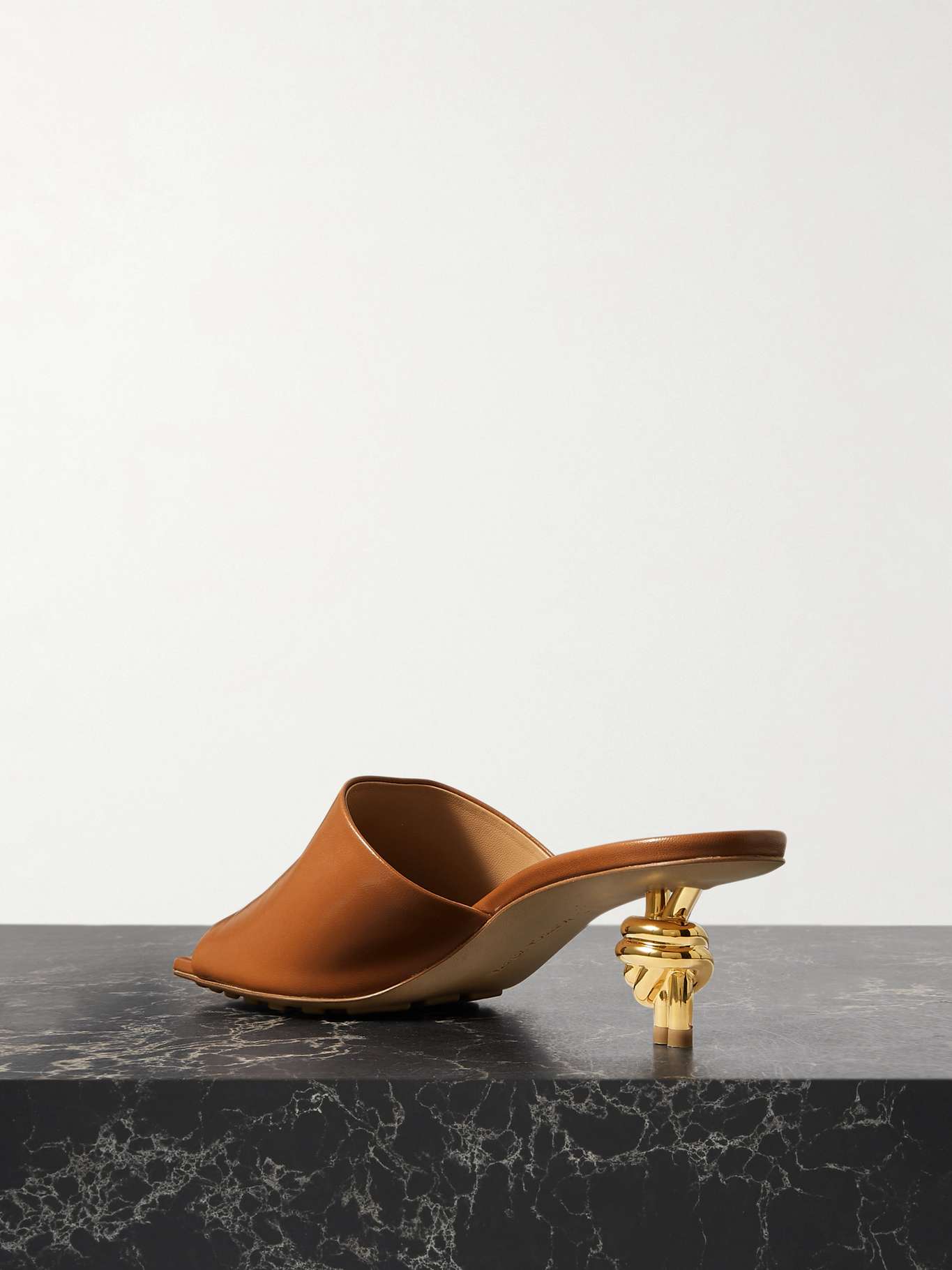 BOTTEGA VENETA Knot leather mules | NET-A-PORTER