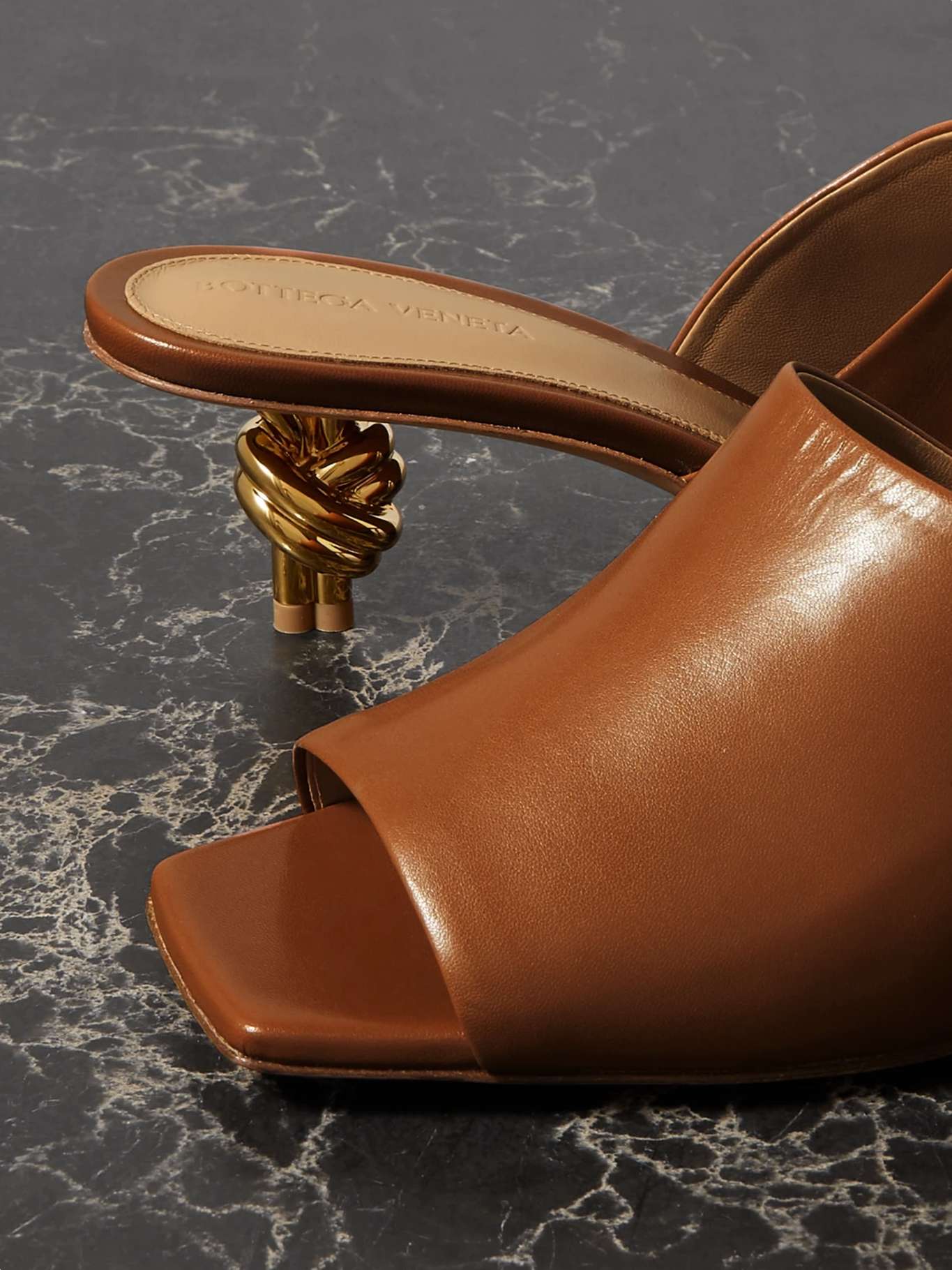 BOTTEGA VENETA Knot leather mules | NET-A-PORTER