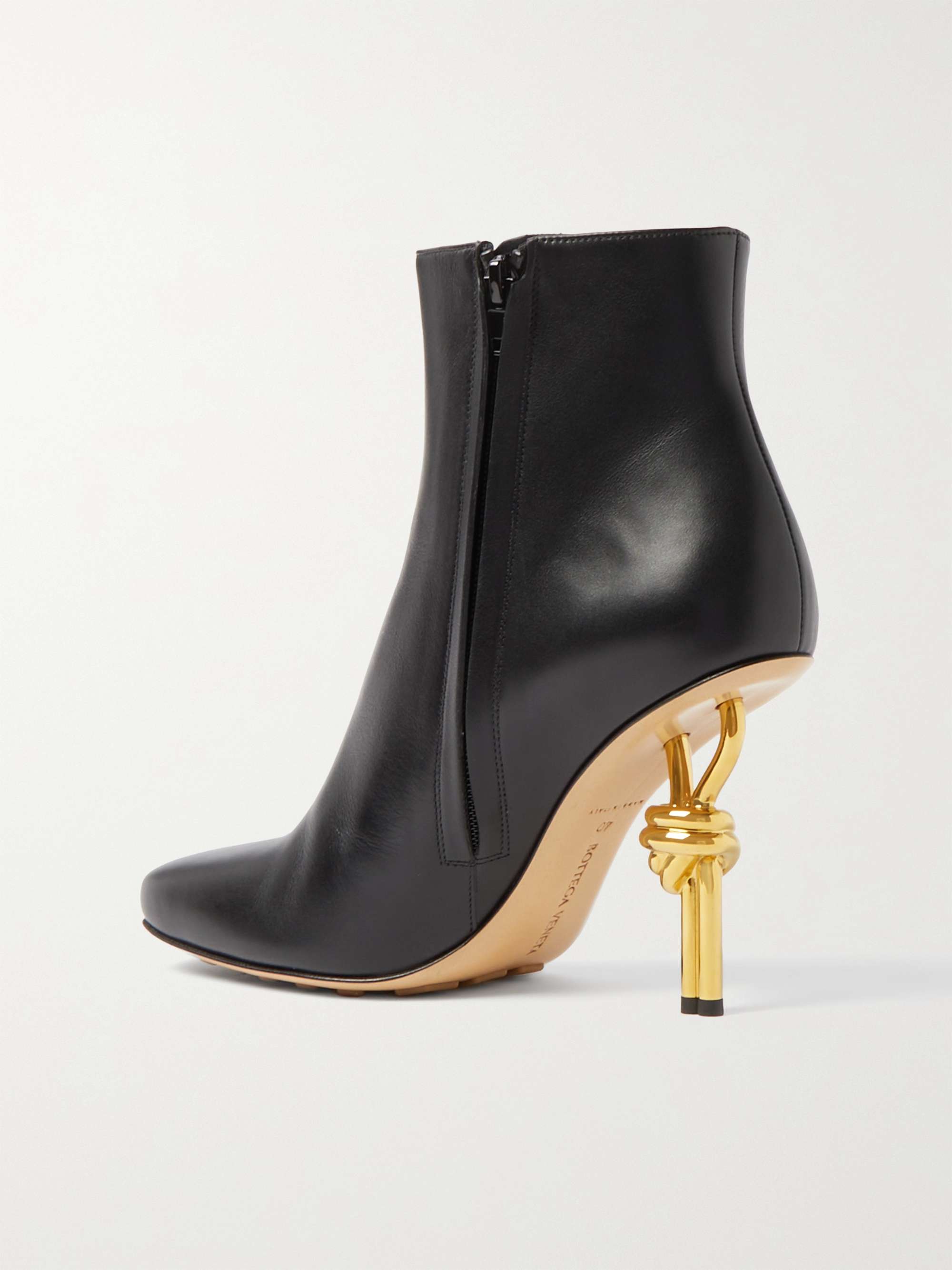 BOTTEGA VENETA Knot leather ankle boots | NET-A-PORTER