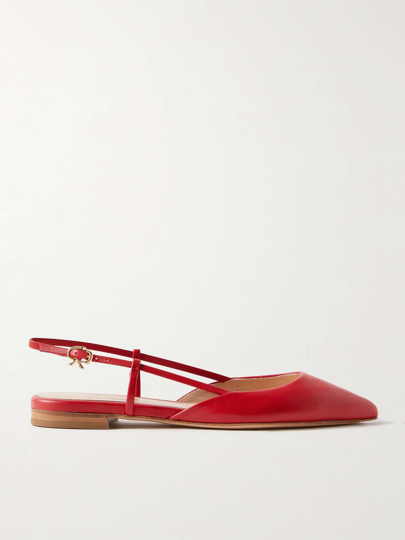 GIANVITO ROSSI Ascent leather point-toe flats | NET-A-PORTER