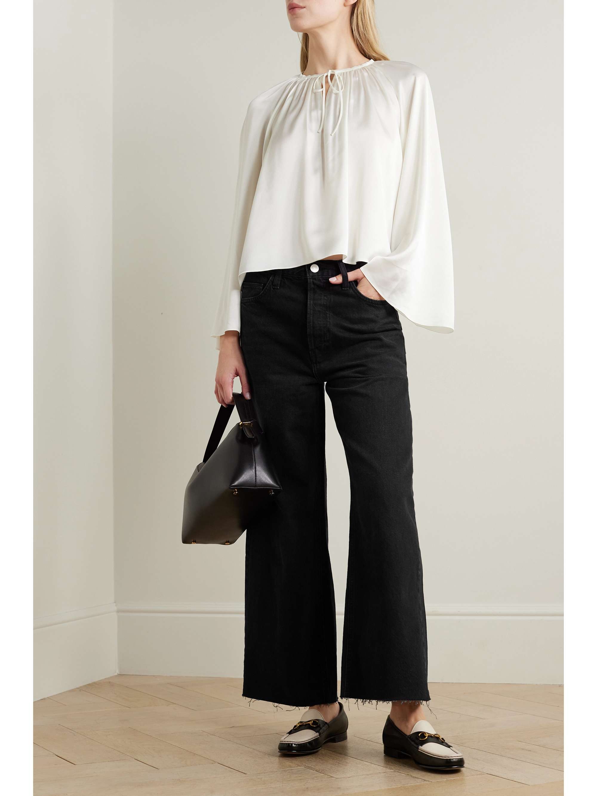 FRAME Le Low Baggy frayed high-rise wide-leg jeans | NET-A-PORTER