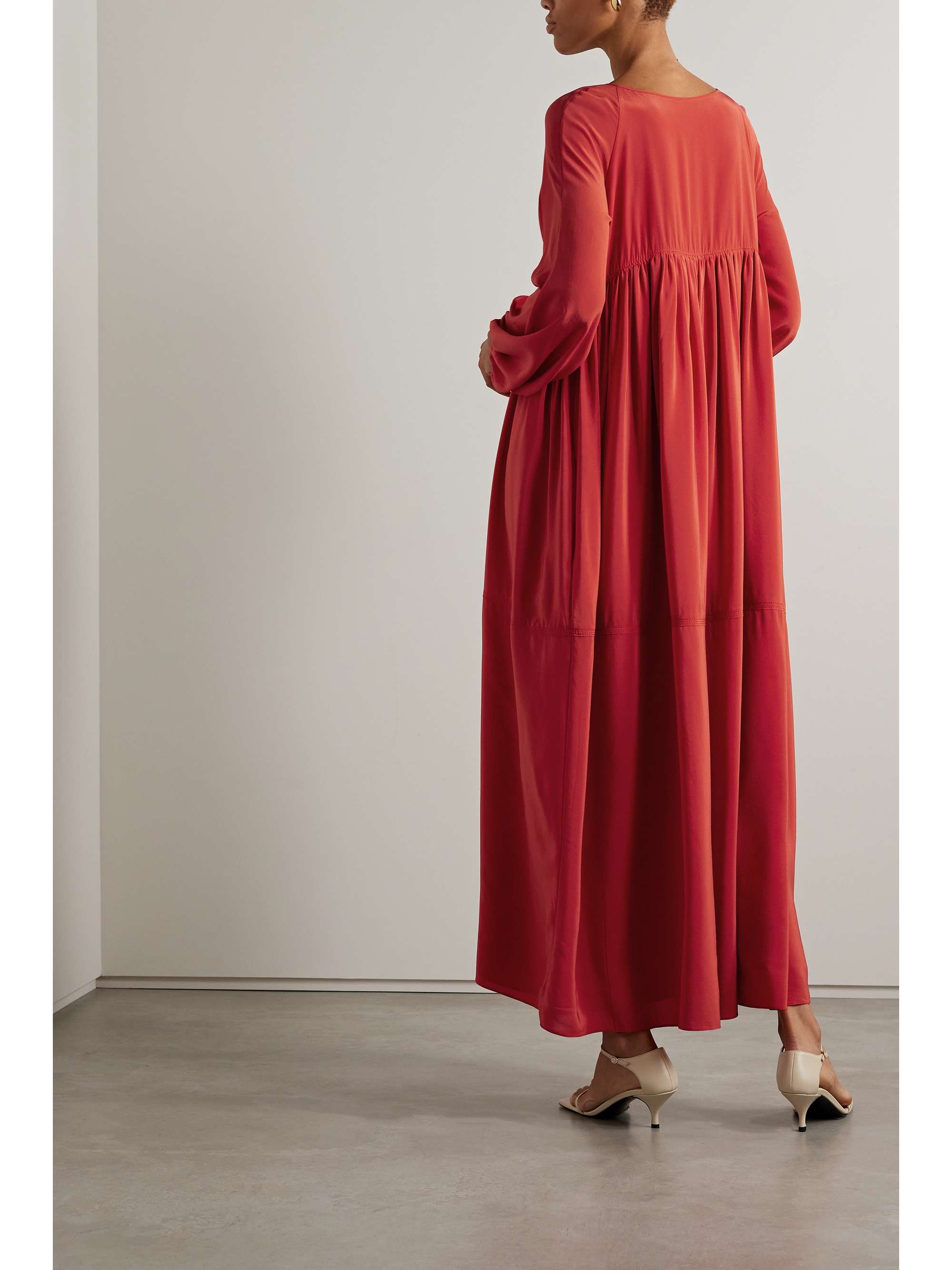 ANOTHER TOMORROW Gathered silk crepe de chine maxi dress | NET-A-PORTER
